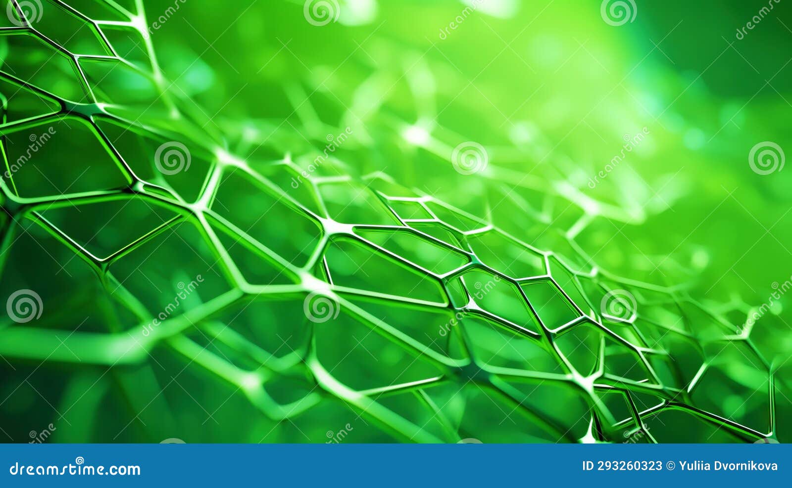 Fantasy Plant Cells Microscopy. Green Organic Structures. Microlife ...