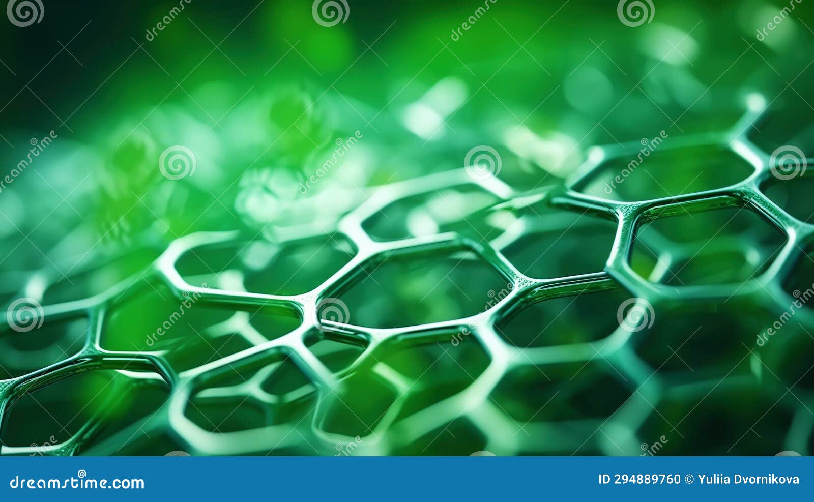 Fantasy Plant Cells Microscopy. Green Organic Structures. Microlife ...