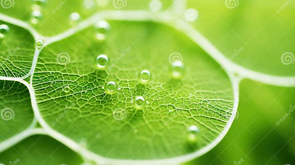 Fantasy Plant Cells Microscopy. Green Organic Structures. Microlife ...