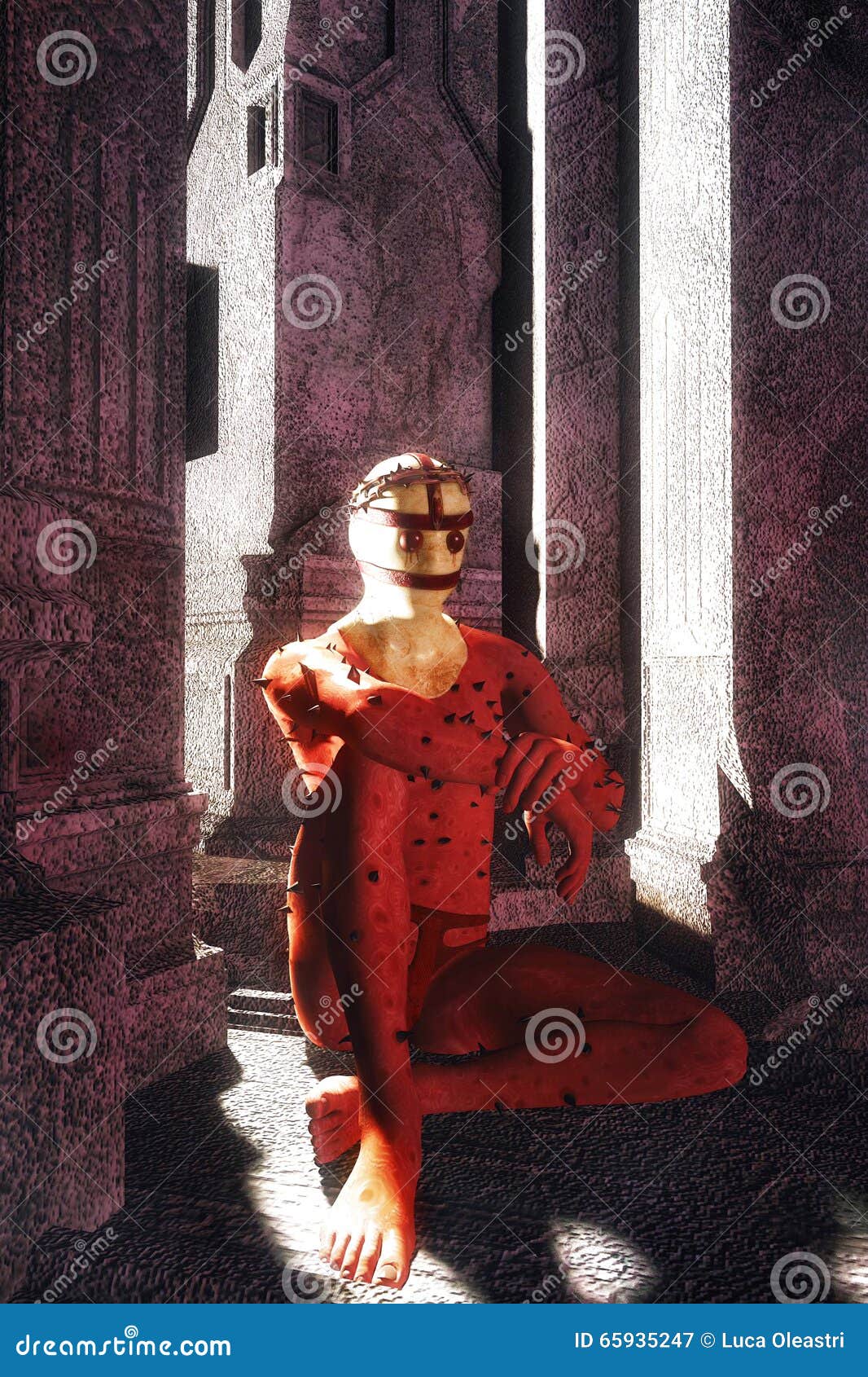 Fantasy Priest in the Temple Stock Illustration - Illustration of ...