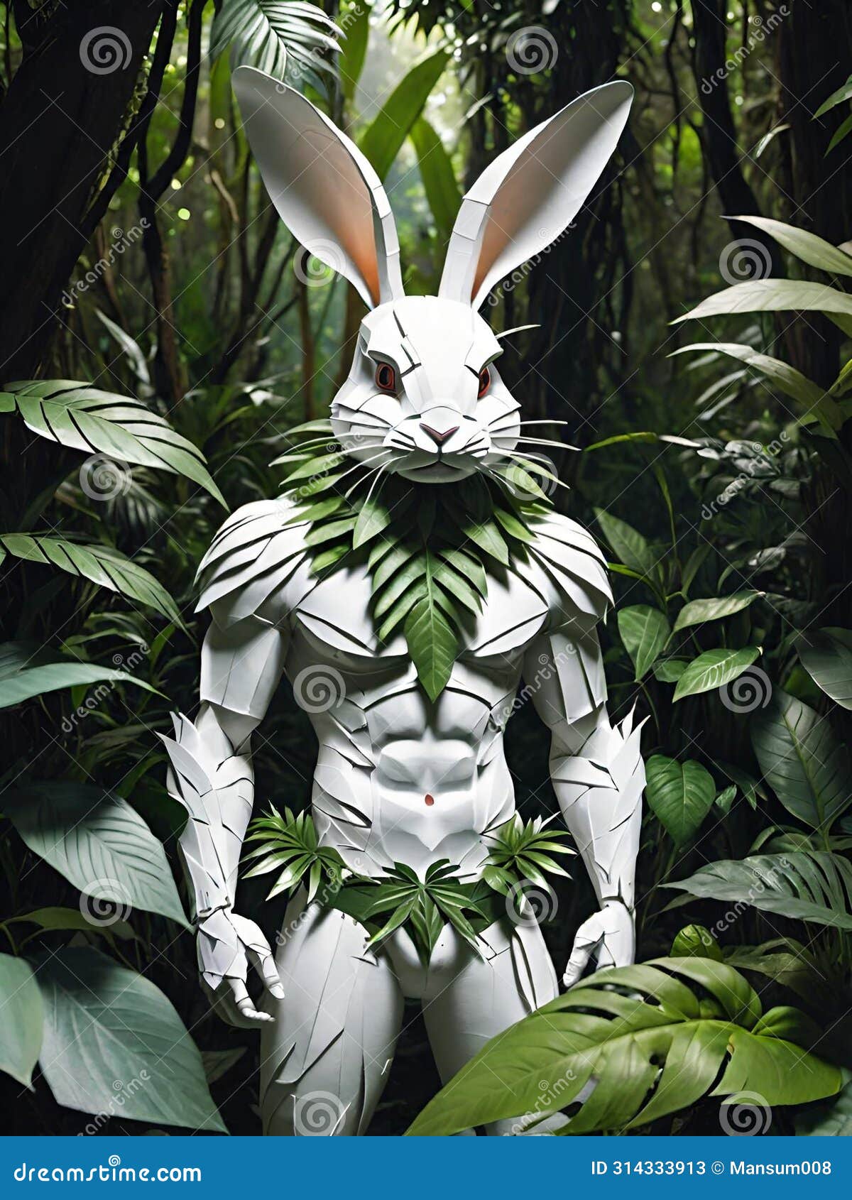 Fantasy Rabbit in the Forest Stock Illustration - Illustration of style ...