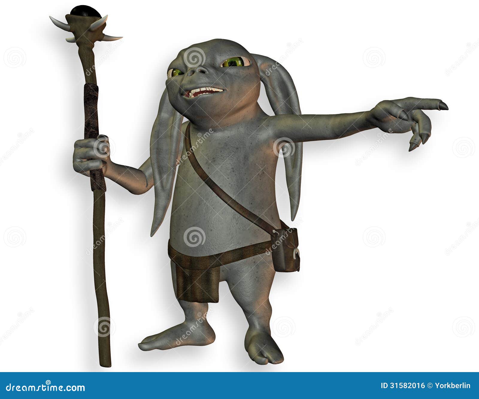 Fantasy Rabbit Pointing the Way Stock Illustration - Illustration of ...