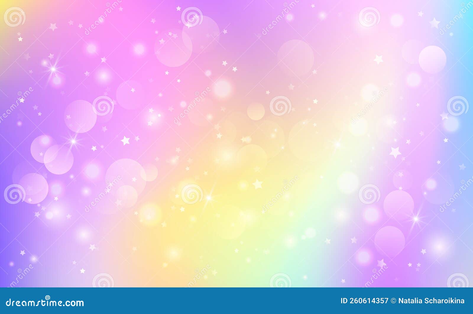 Fantasy Rainbow Background in Sparkling Stars for Design. Stock Vector ...