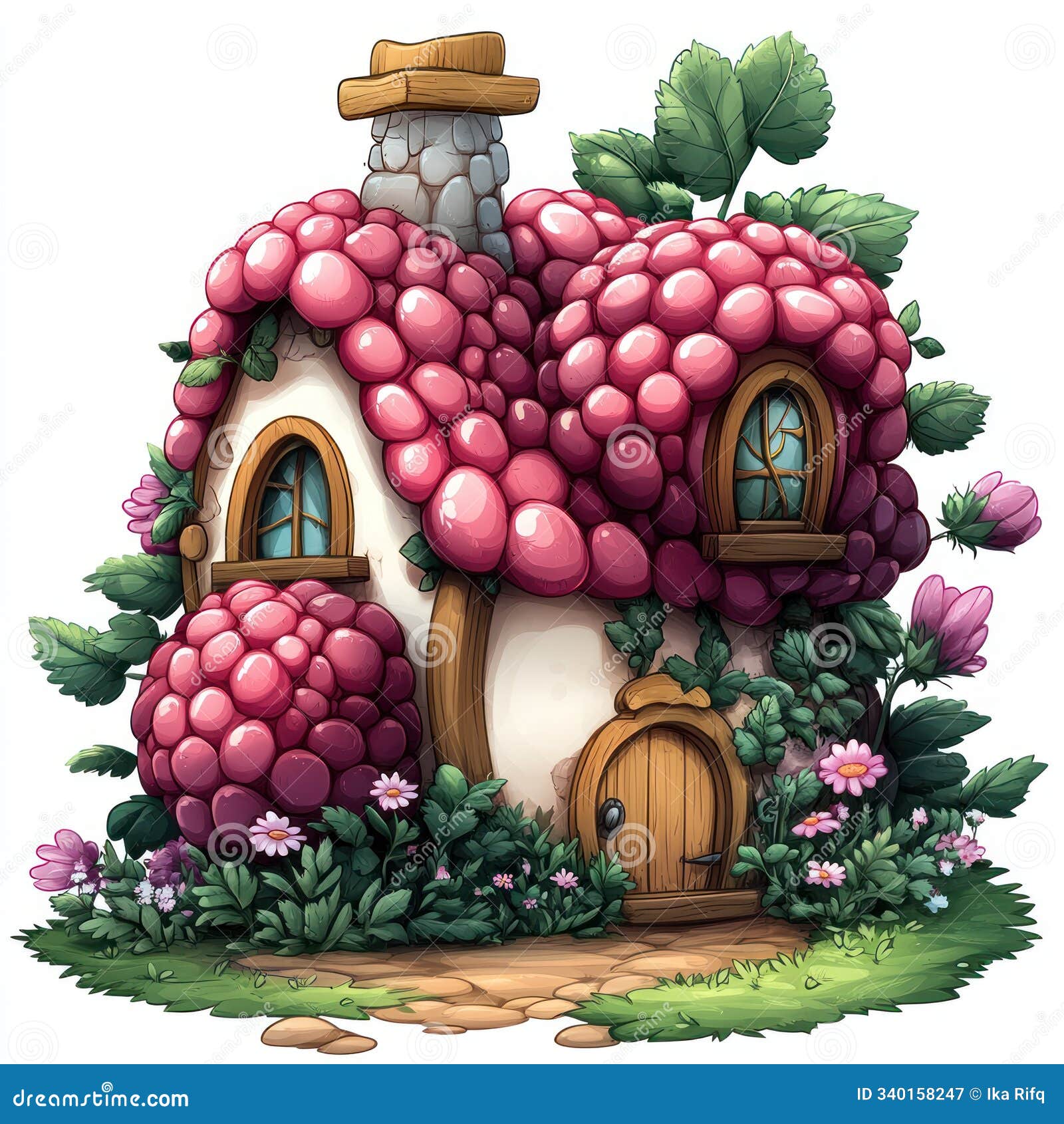 Fantasy Raspberry House Illustration Stock Illustration - Illustration ...