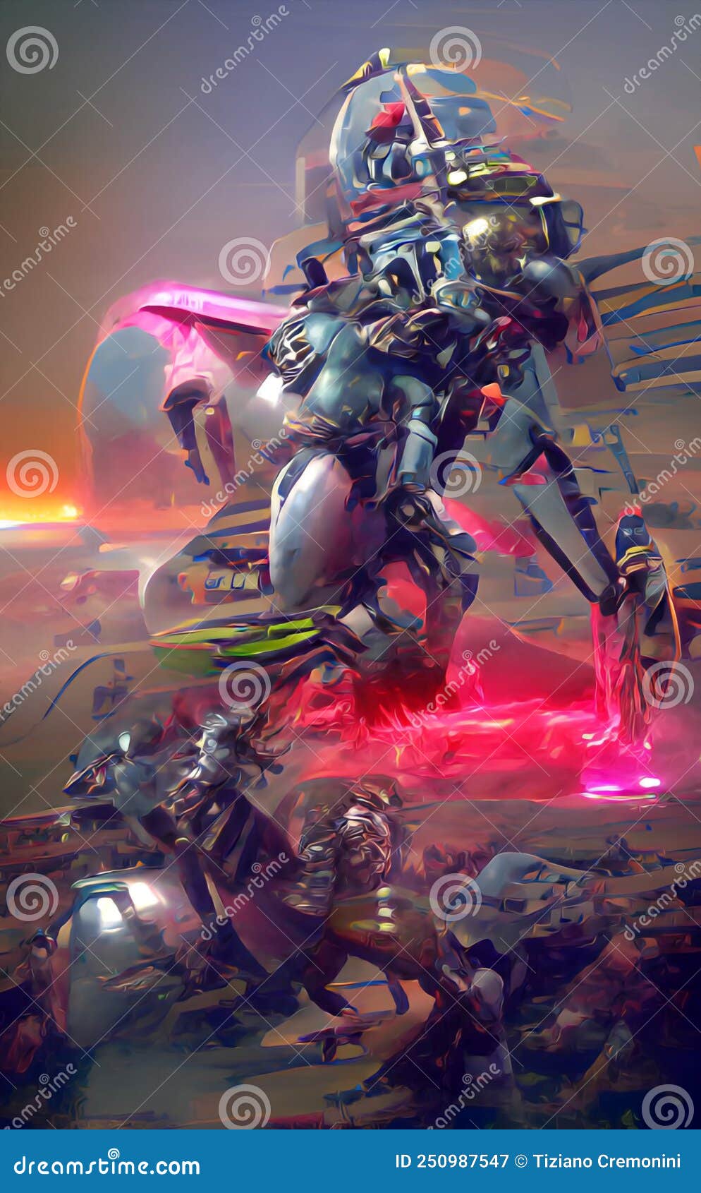 Fantasy Robot, Artificial Intelligence on Alien Planet, Digital ...