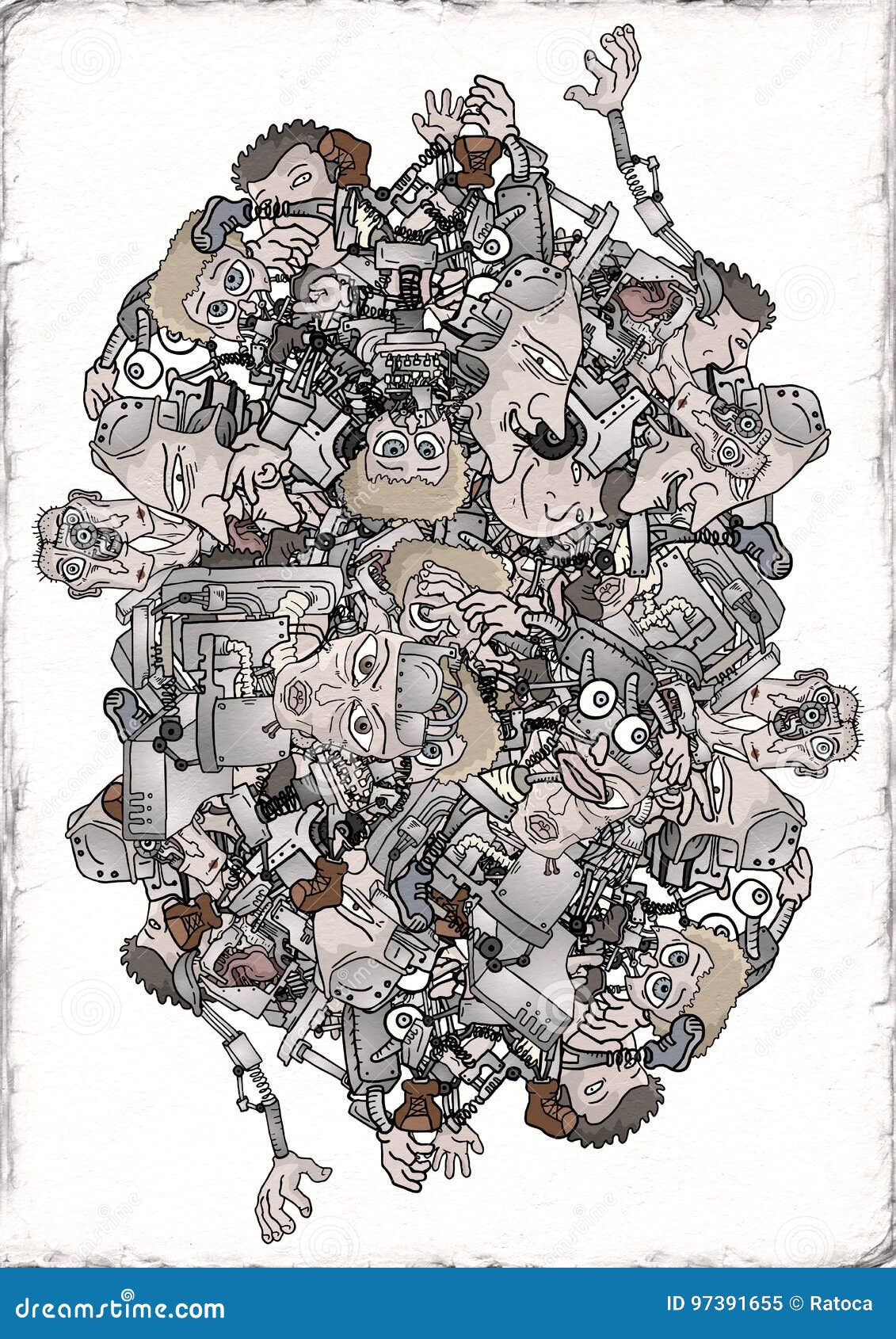 Fantasy Robots Illustration Stock Illustration - Illustration of ...