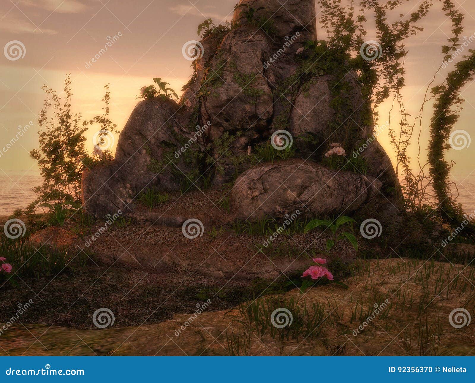 Zen Fantasy Rock Islands Royalty-Free Stock Image | CartoonDealer.com ...