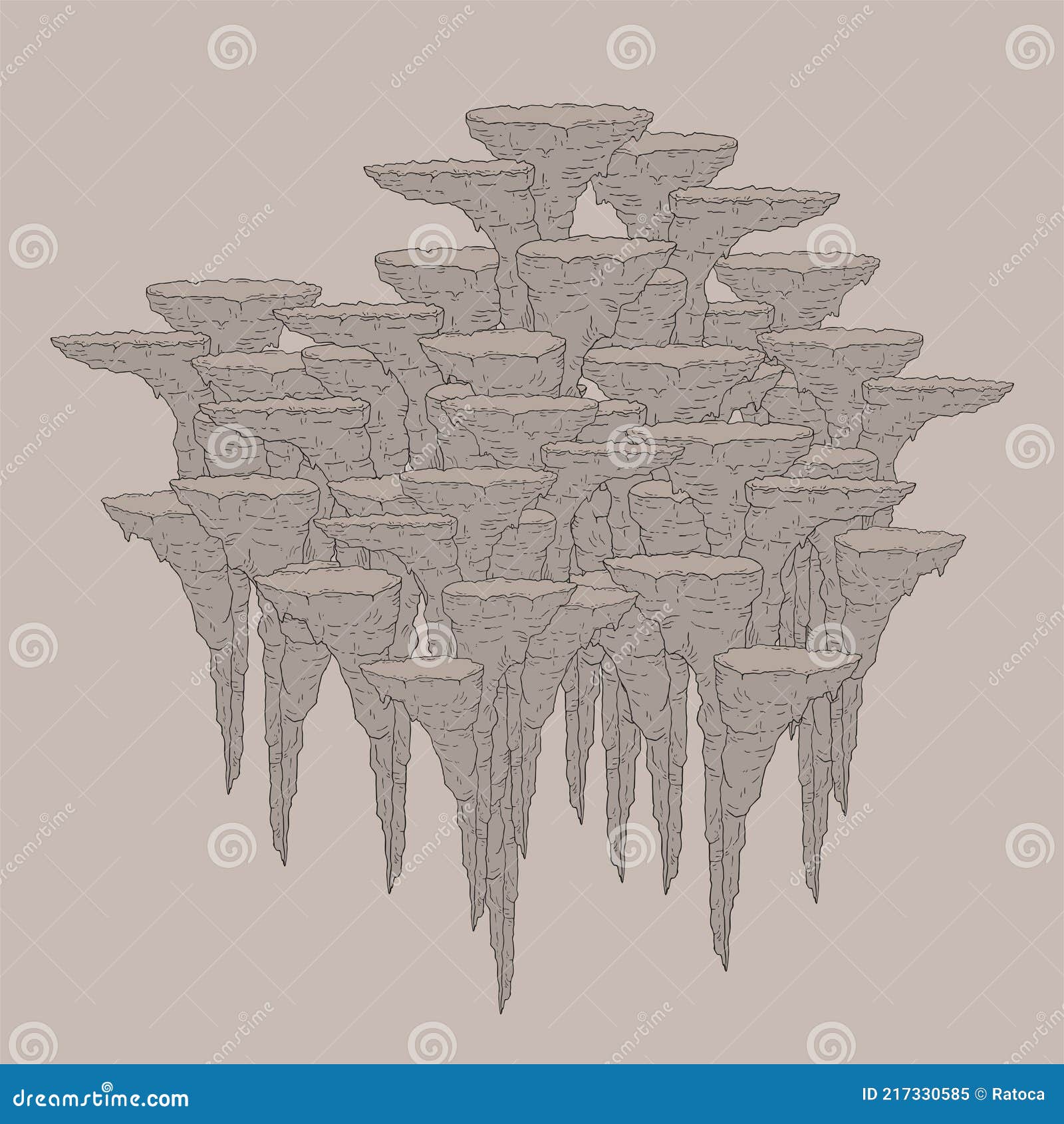 Fantasy rock platforms stock vector. Illustration of stones - 217330585