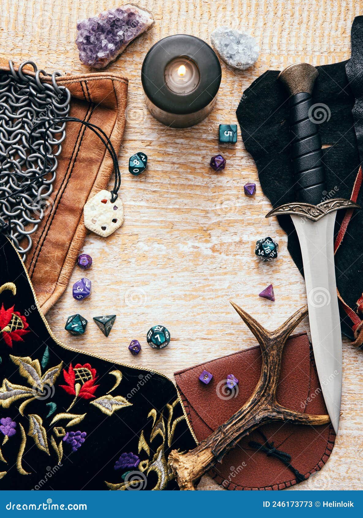 Fantasy Role Play Board Game Concept. Frame Decorated with Various ...