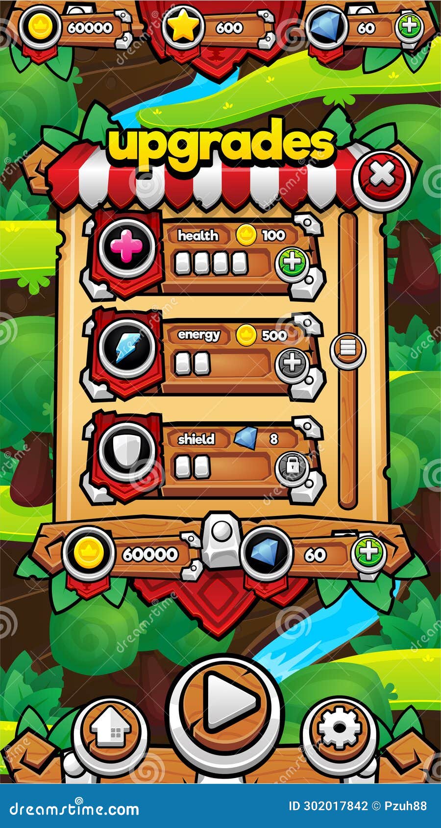 RPG Medieval Video Game User Interface Cartoon Vector | CartoonDealer ...