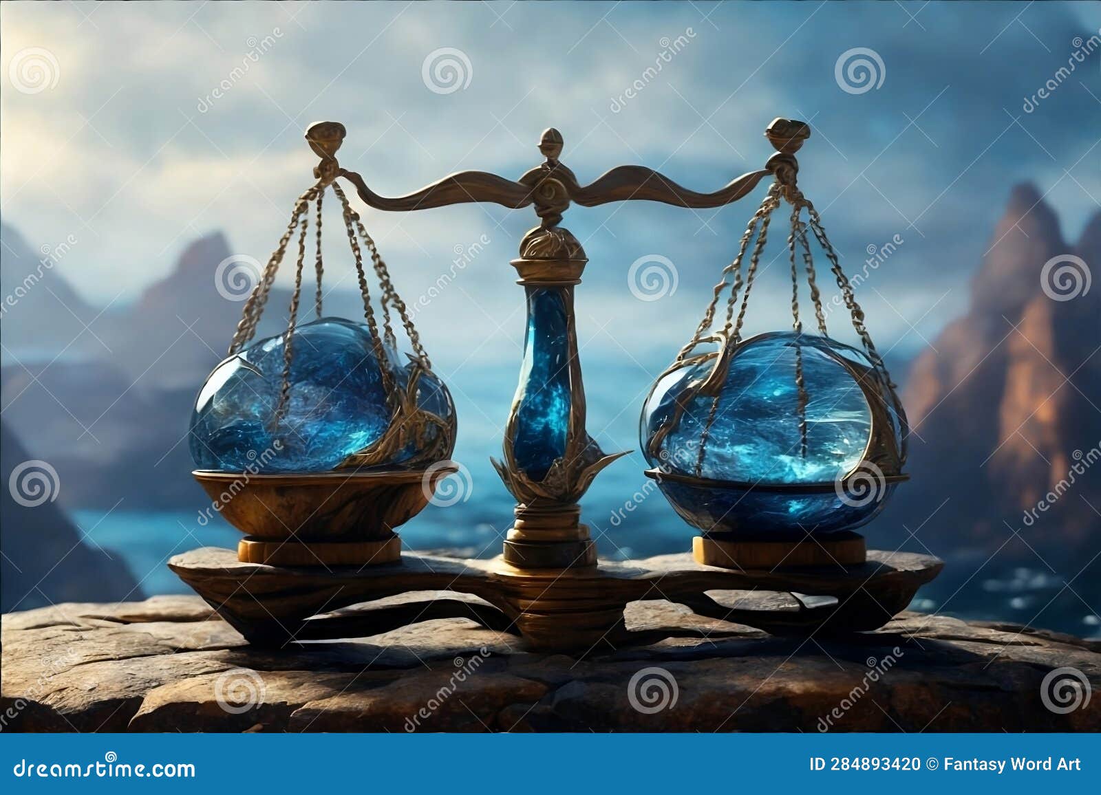 Fantasy Scales of Justice - AI Generated Stock Illustration ...