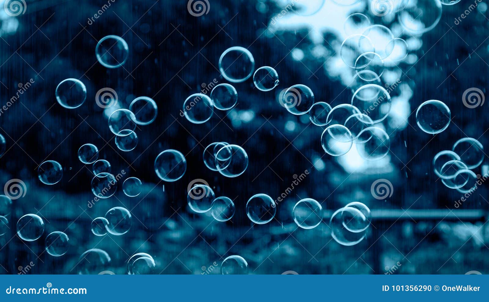 Fantasy Scene of Blue of Soap Bubbles. Stock Photo - Image of bokeh ...