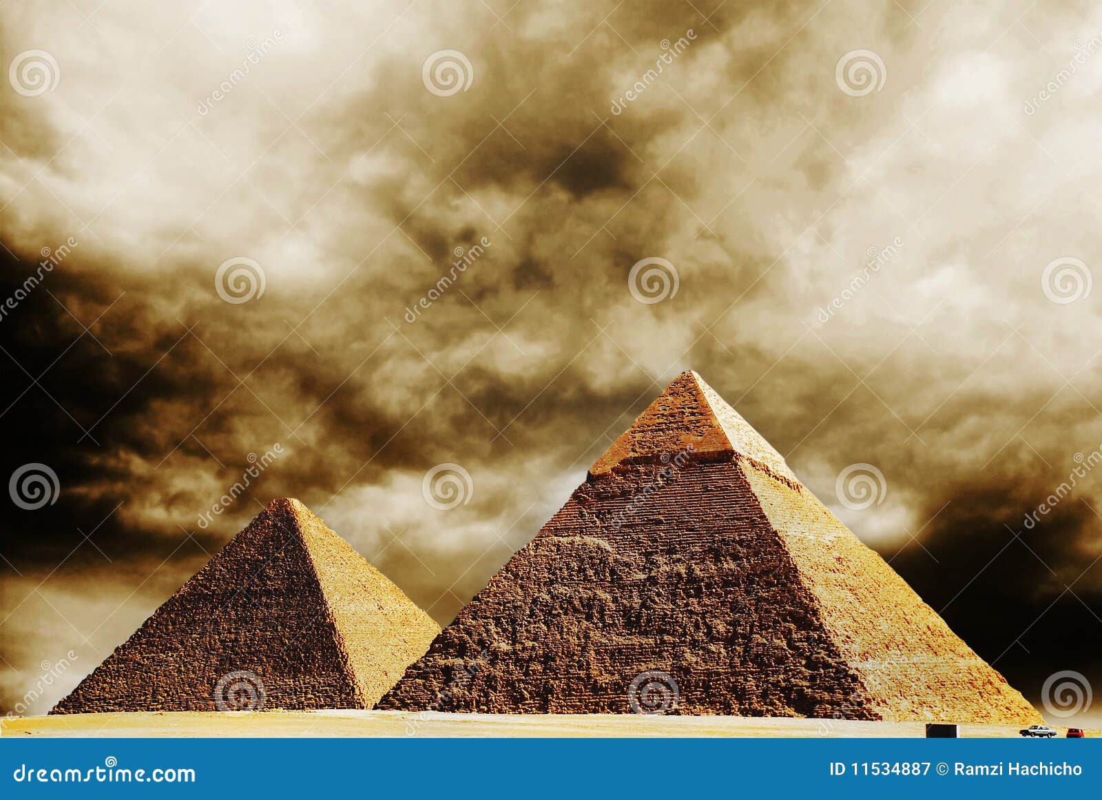 Fantasy Scene of Giza Pyramids Stock Image - Image of cairo, antique ...