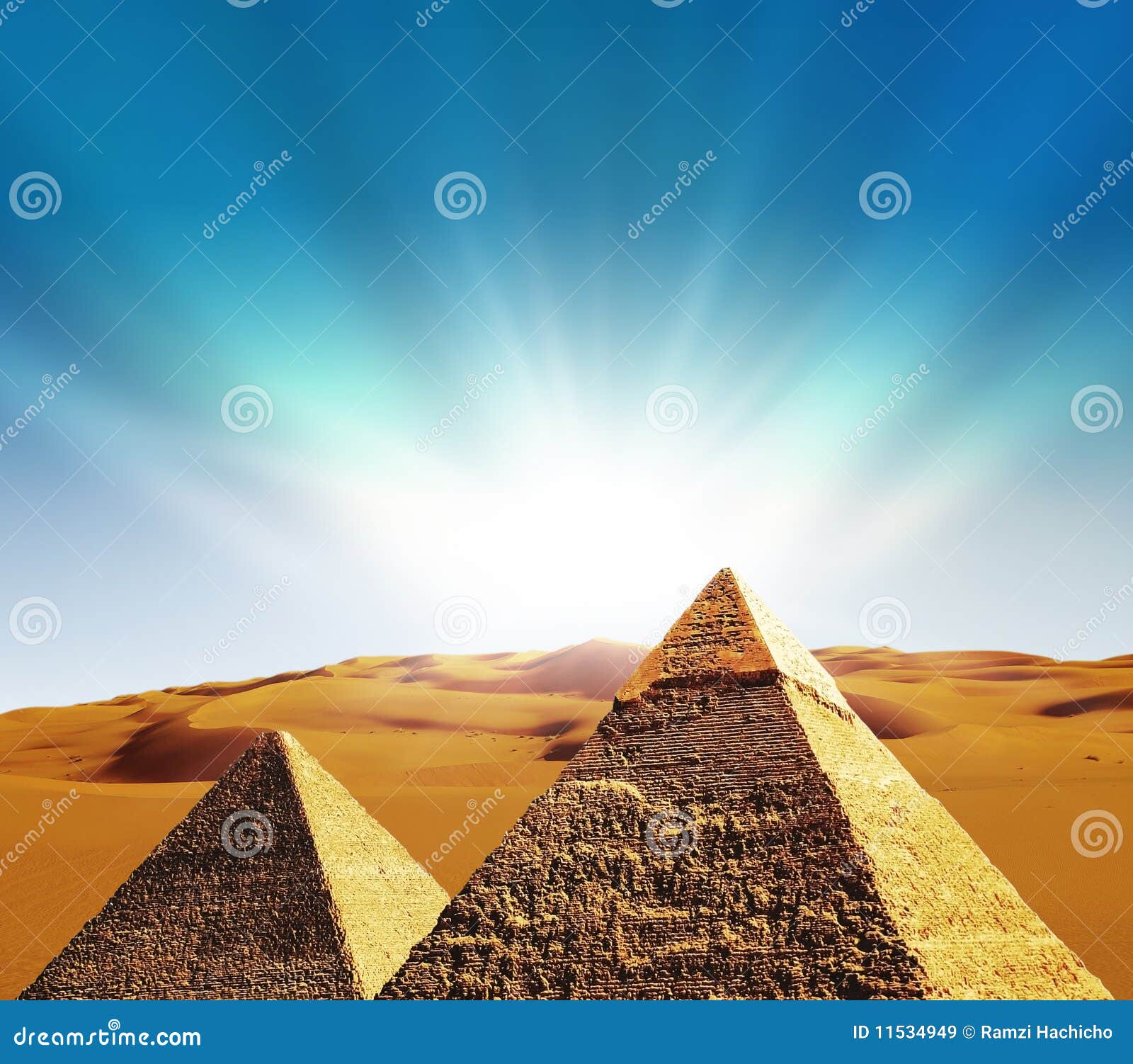 Fantasy Scene of Giza Pyramids Stock Image - Image of clouds, heaven ...