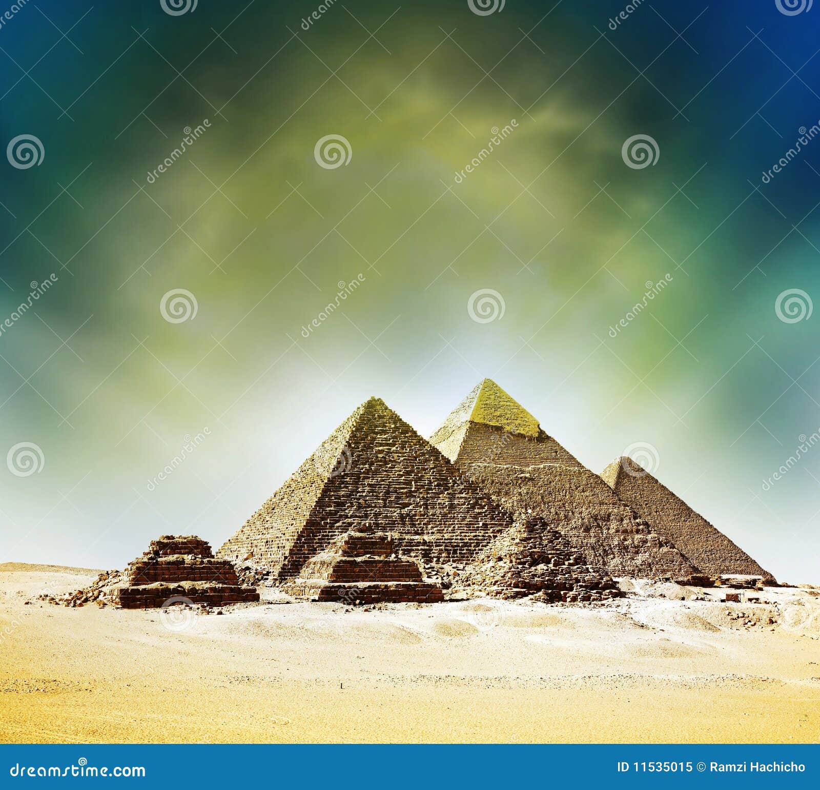 Fantasy Scene of Giza Pyramids Stock Image - Image of heaven, famous ...