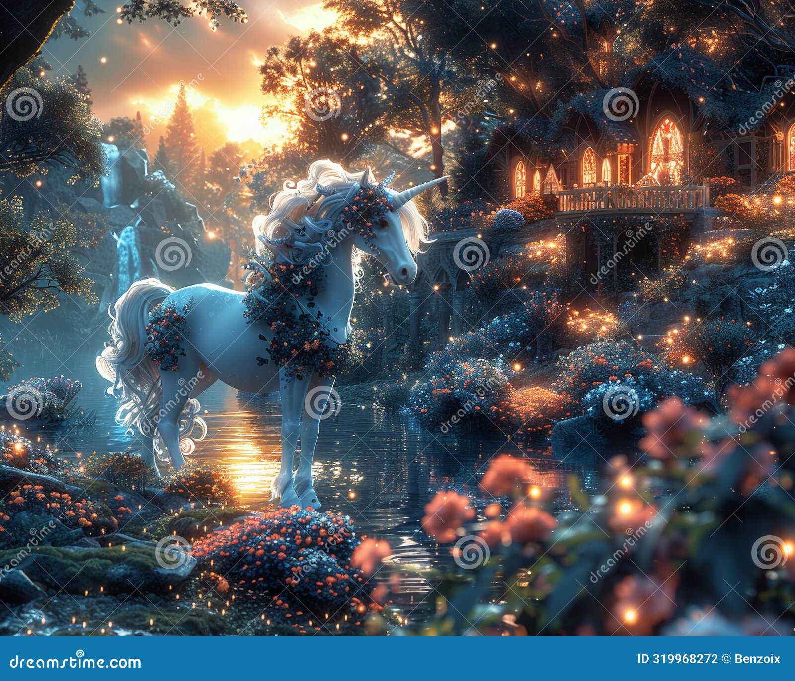 A Fantasy Scene with Mythical Creatures Celebrating Pride in a Vibrant ...