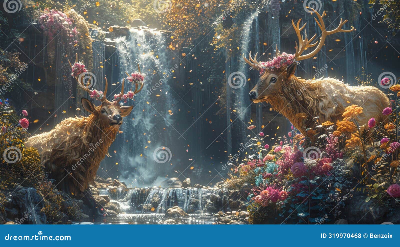 A Fantasy Scene with Mythical Creatures Celebrating Pride in a Vibrant ...