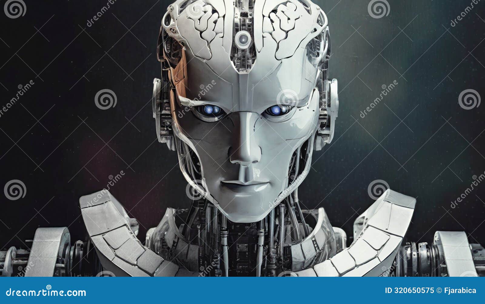 Fantasy sci-fi robot stock illustration. Illustration of star - 320650575