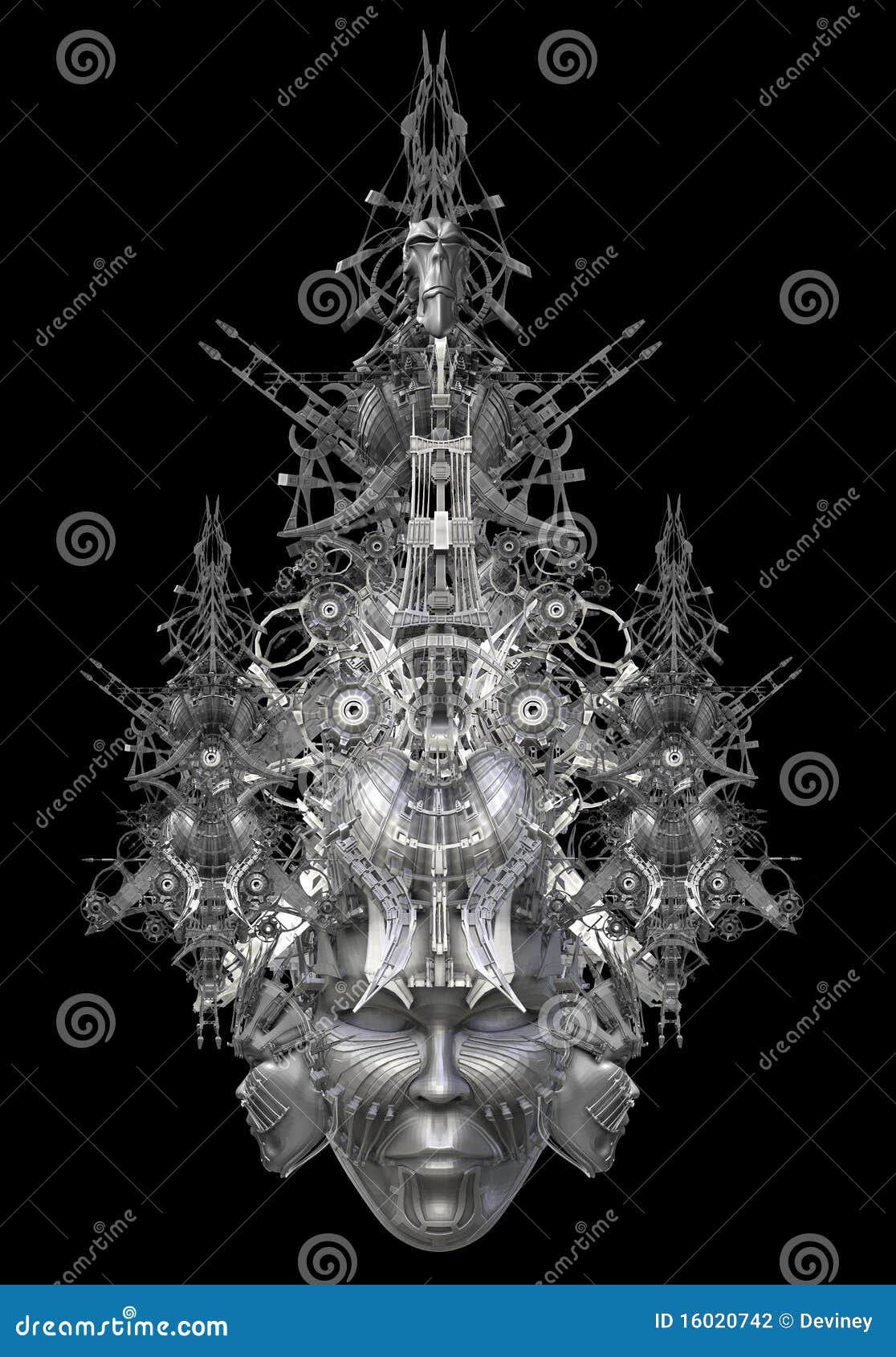 Fantasy Science Fiction Mask Stock Illustration - Illustration of ...