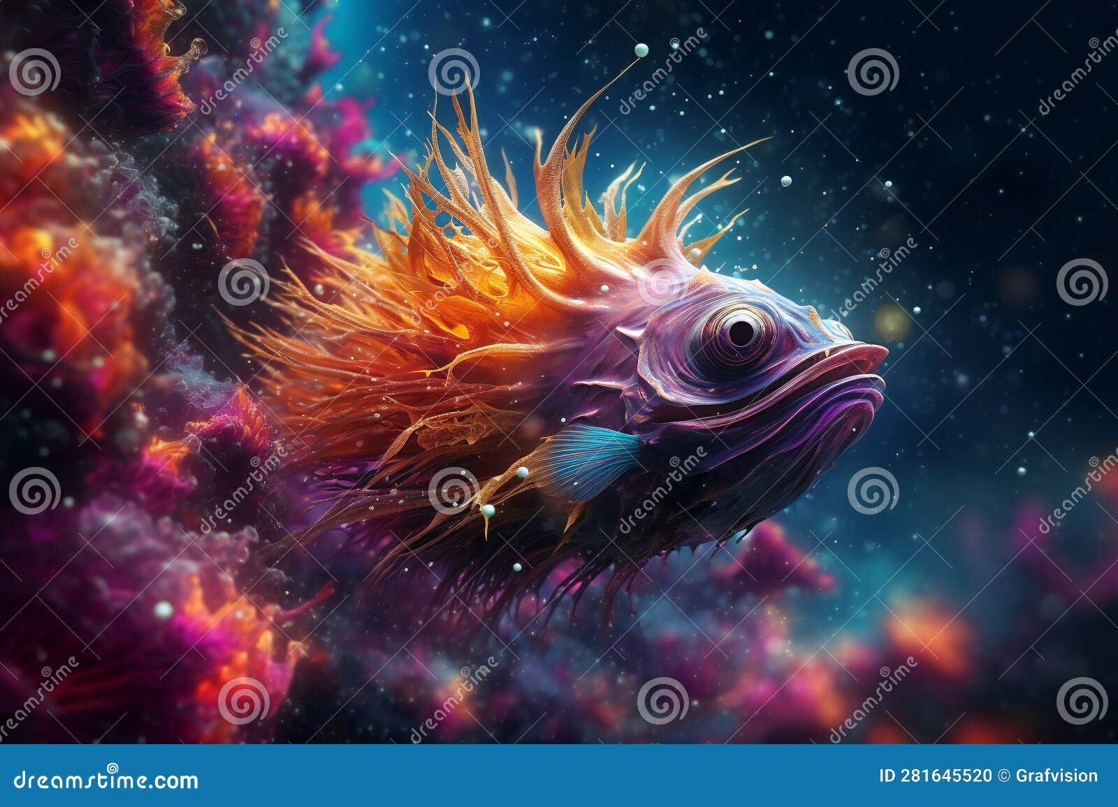 Fantasy sea creature stock illustration. Illustration of natural ...