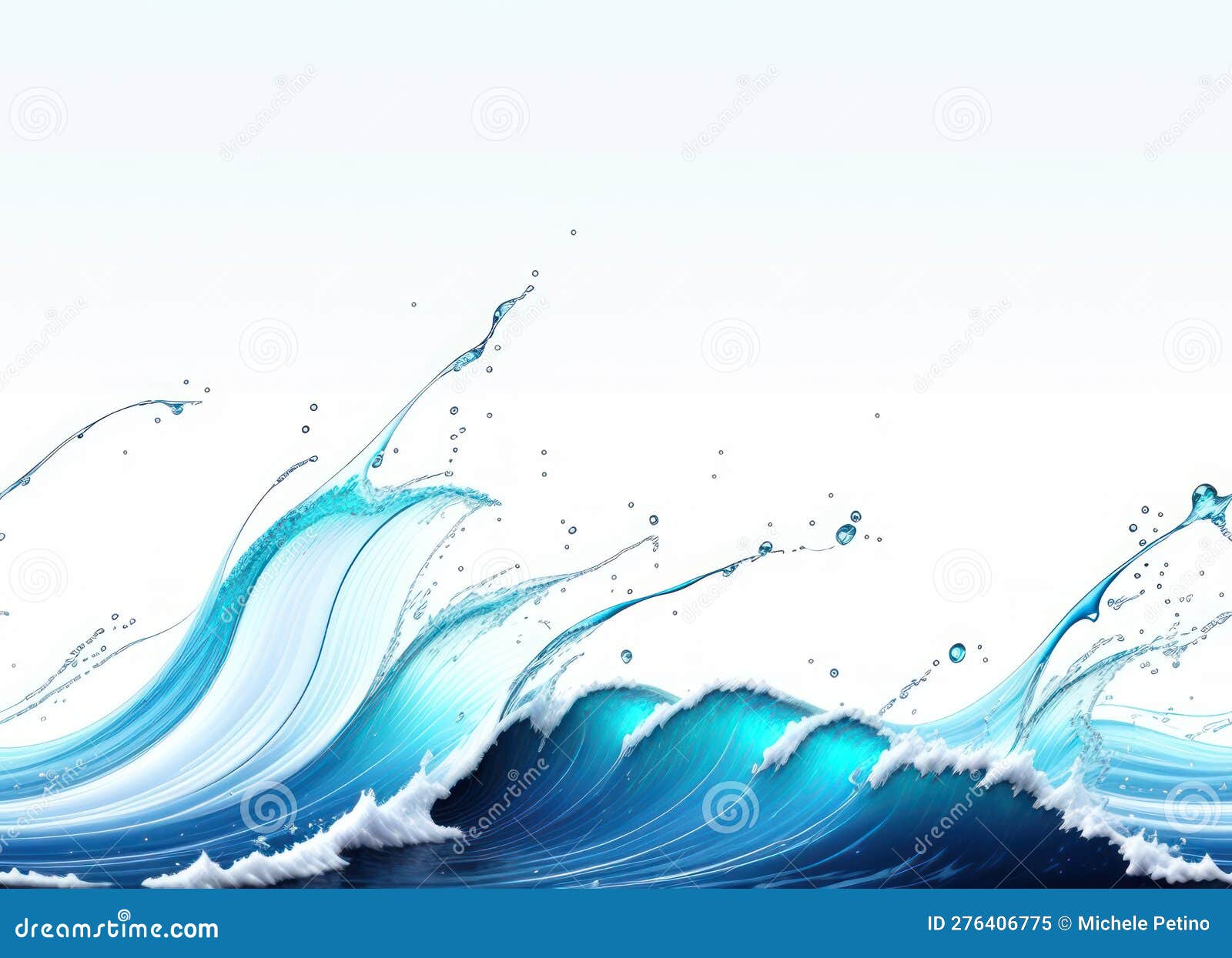 Fantasy Sea Wave Pattern, Seamless, Tileable, Blue Colored Water, White ...
