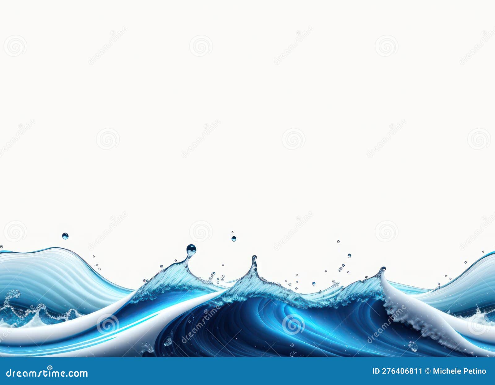 Fantasy Sea Wave Pattern, Seamless, Tileable, Blue Colored Water, White ...