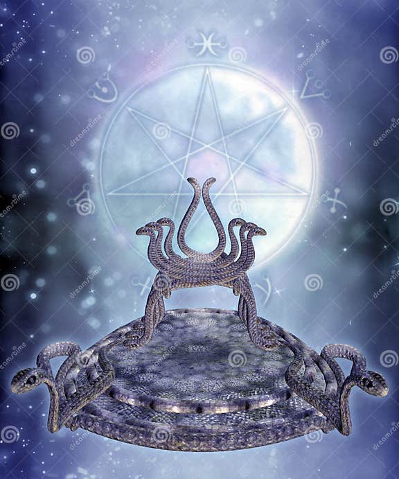 Fantasy serpent throne stock illustration. Illustration of symbol ...