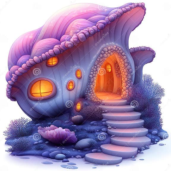 Fantasy Shell House Illustration Stock Illustration - Illustration of ...