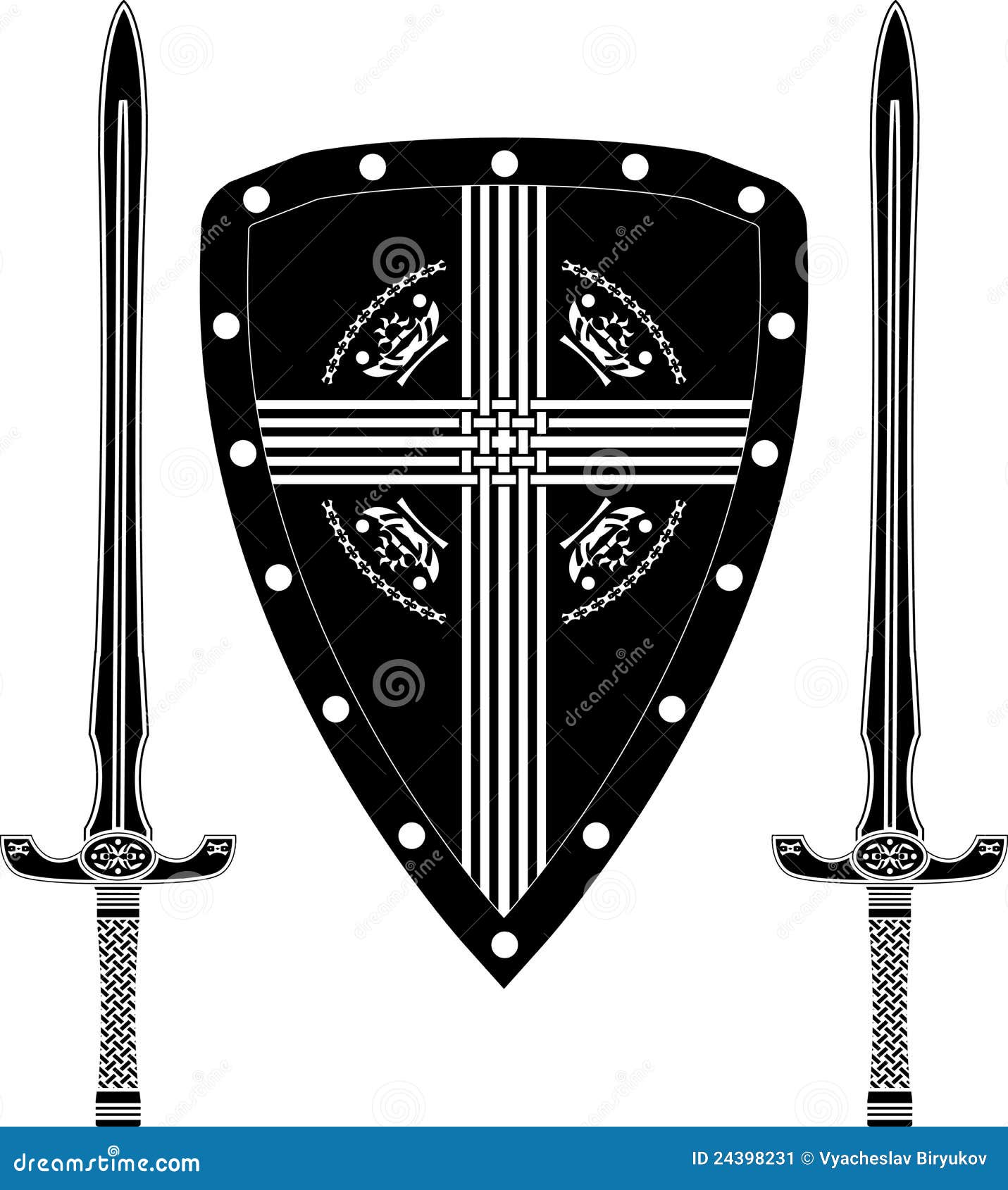 Fantasy Shield and Swords of European Warriors Stock Vector ...