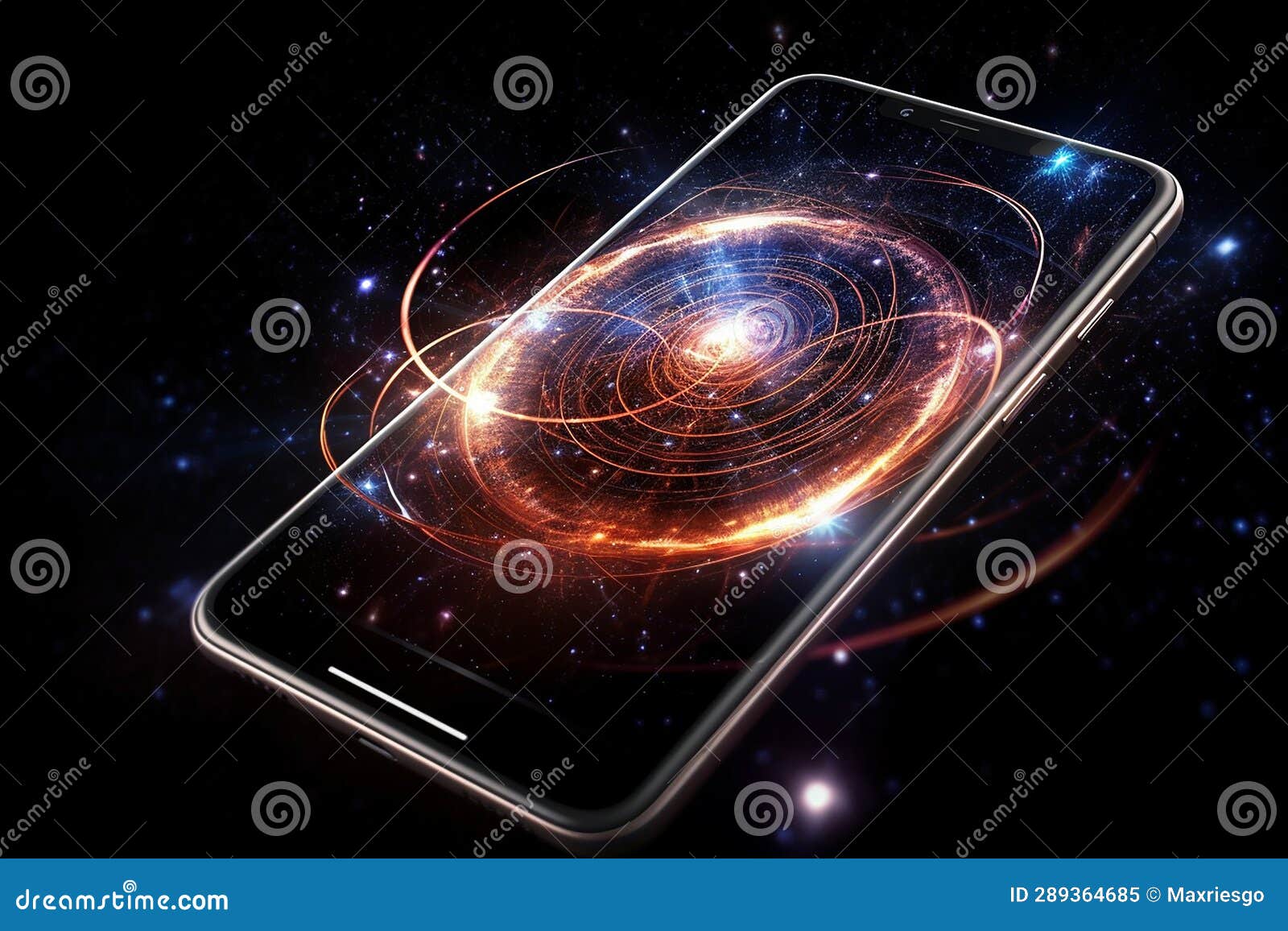Fantasy smartphone image stock illustration. Illustration of moon ...