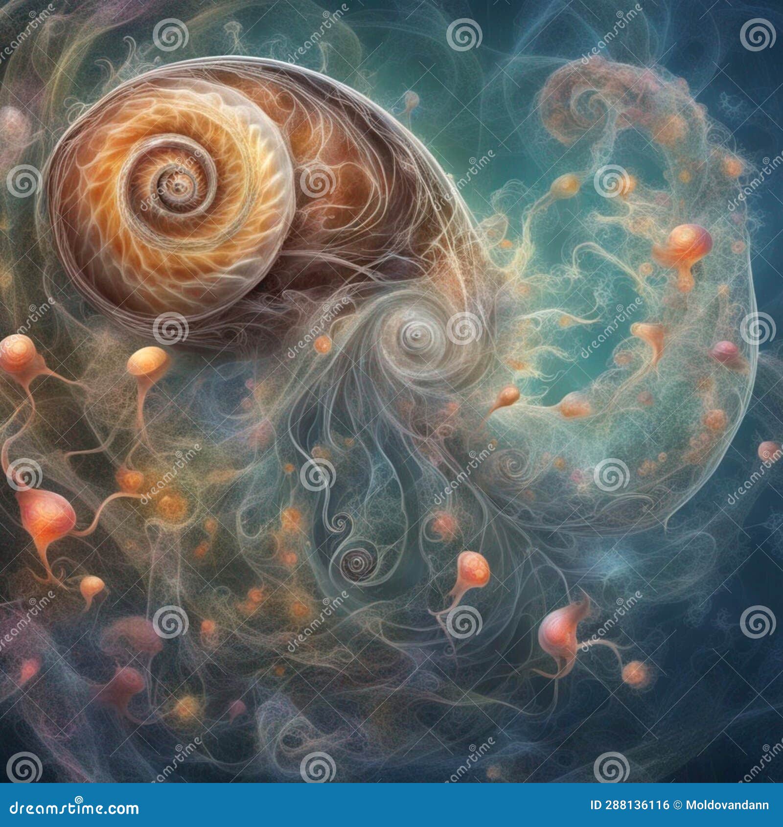 Fantasy with Snails, Generative.ai Stock Illustration - Illustration of ...