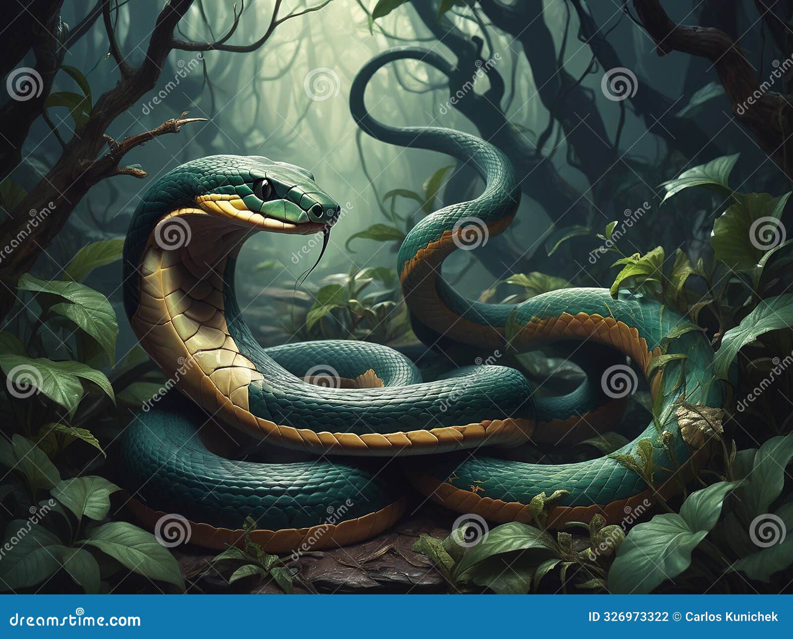 Fantasy Snake Illustration - Generated by Ai Stock Illustration ...