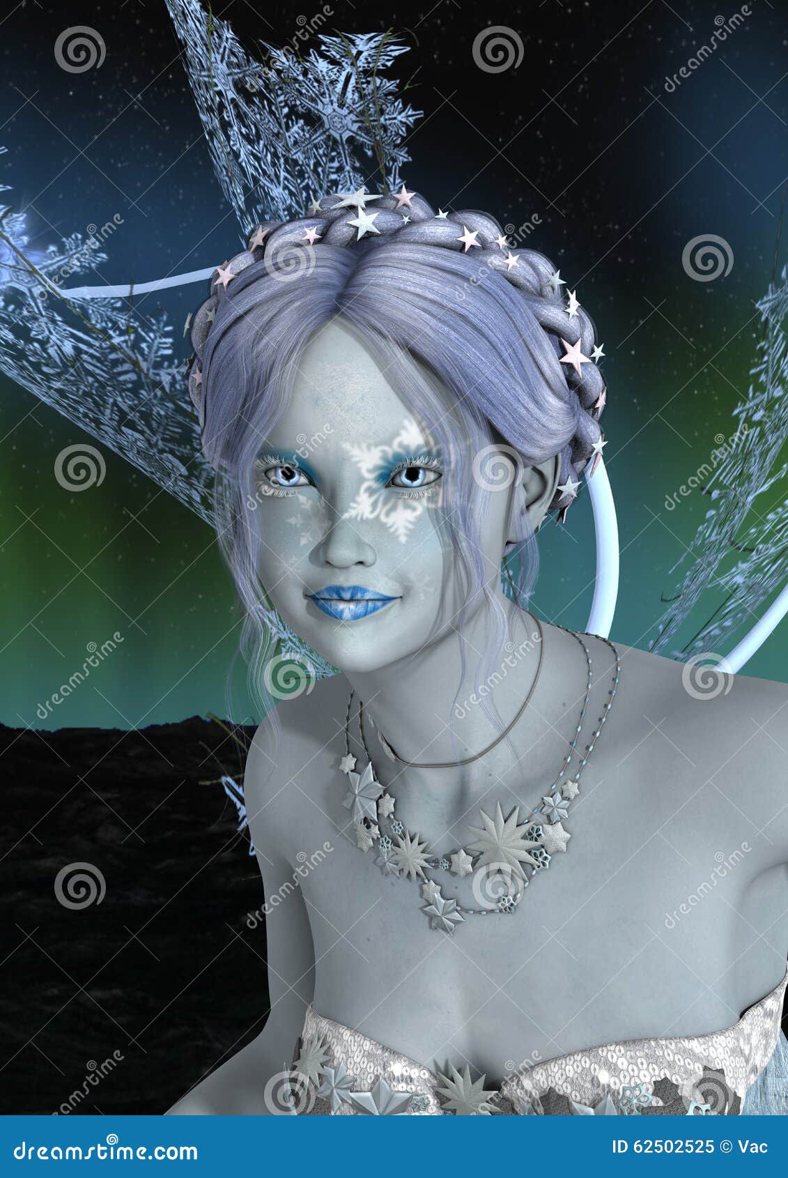 Fantasy Snow Fairy stock illustration. Illustration of cold - 62502525
