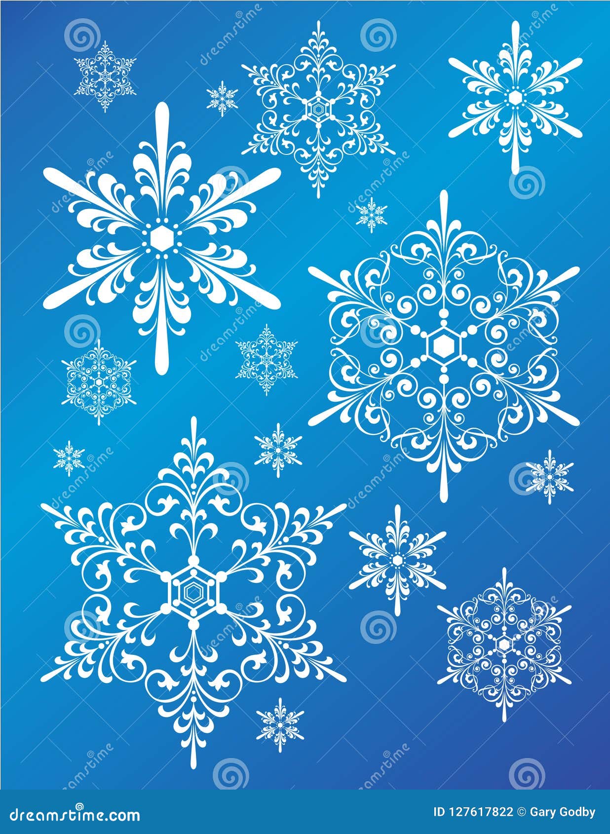 Fantasy Snowflake Design Set Stock Vector - Illustration of snowflakes ...