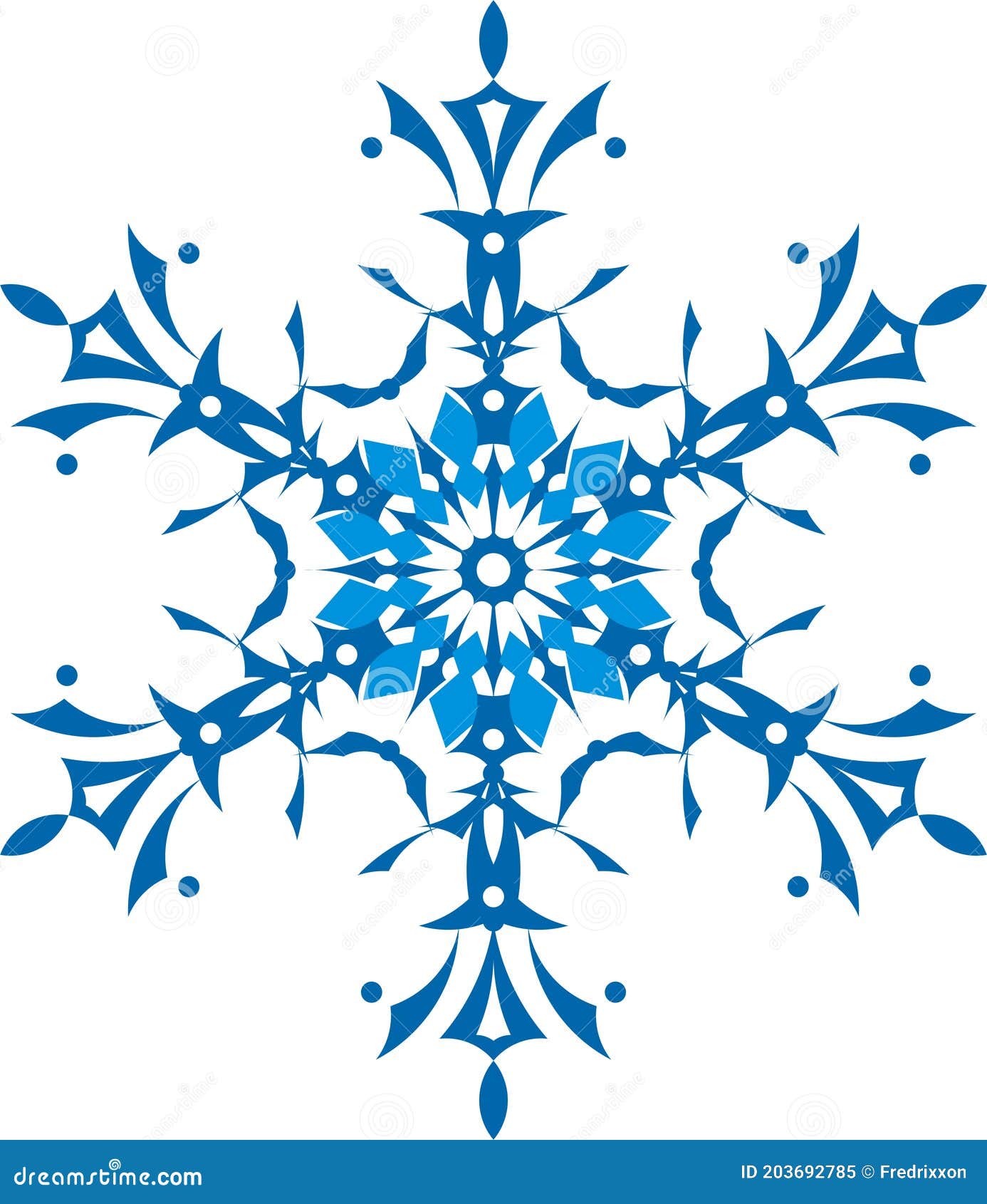 Fantasy Snowflake Vector Illustration. Stock Vector - Illustration of ...