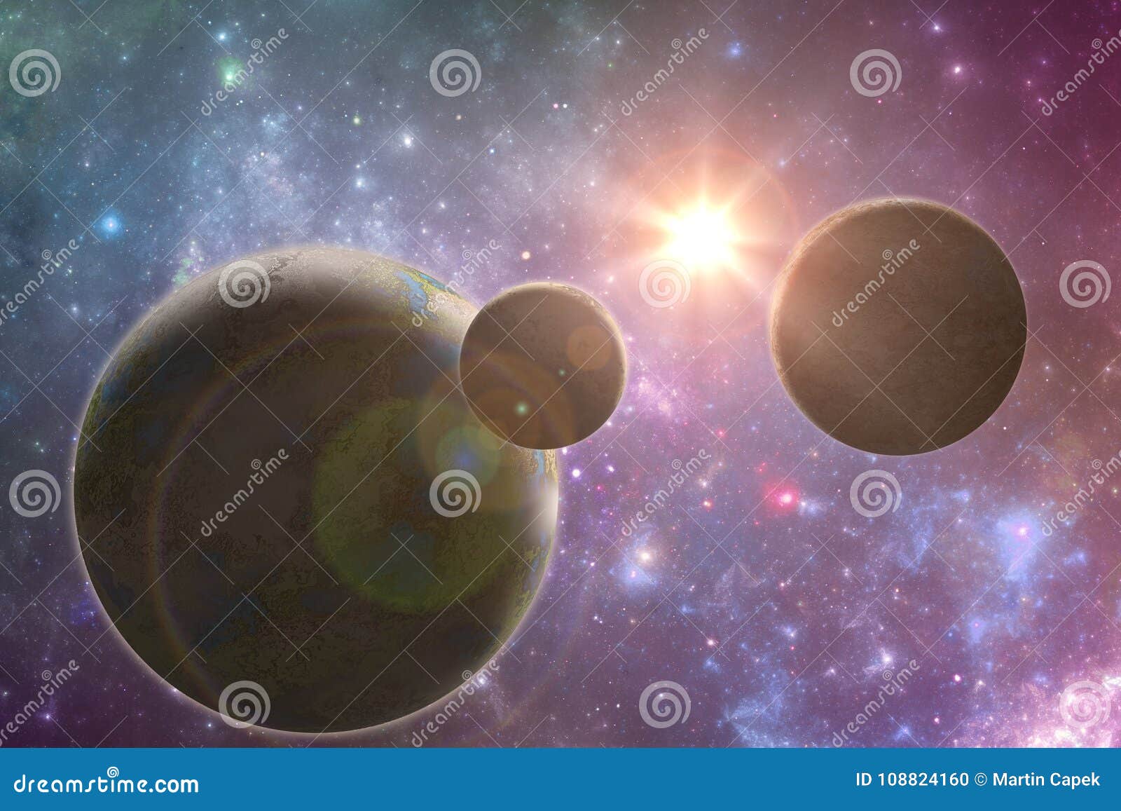 Fantasy solar system stock illustration. Illustration of futuristic ...