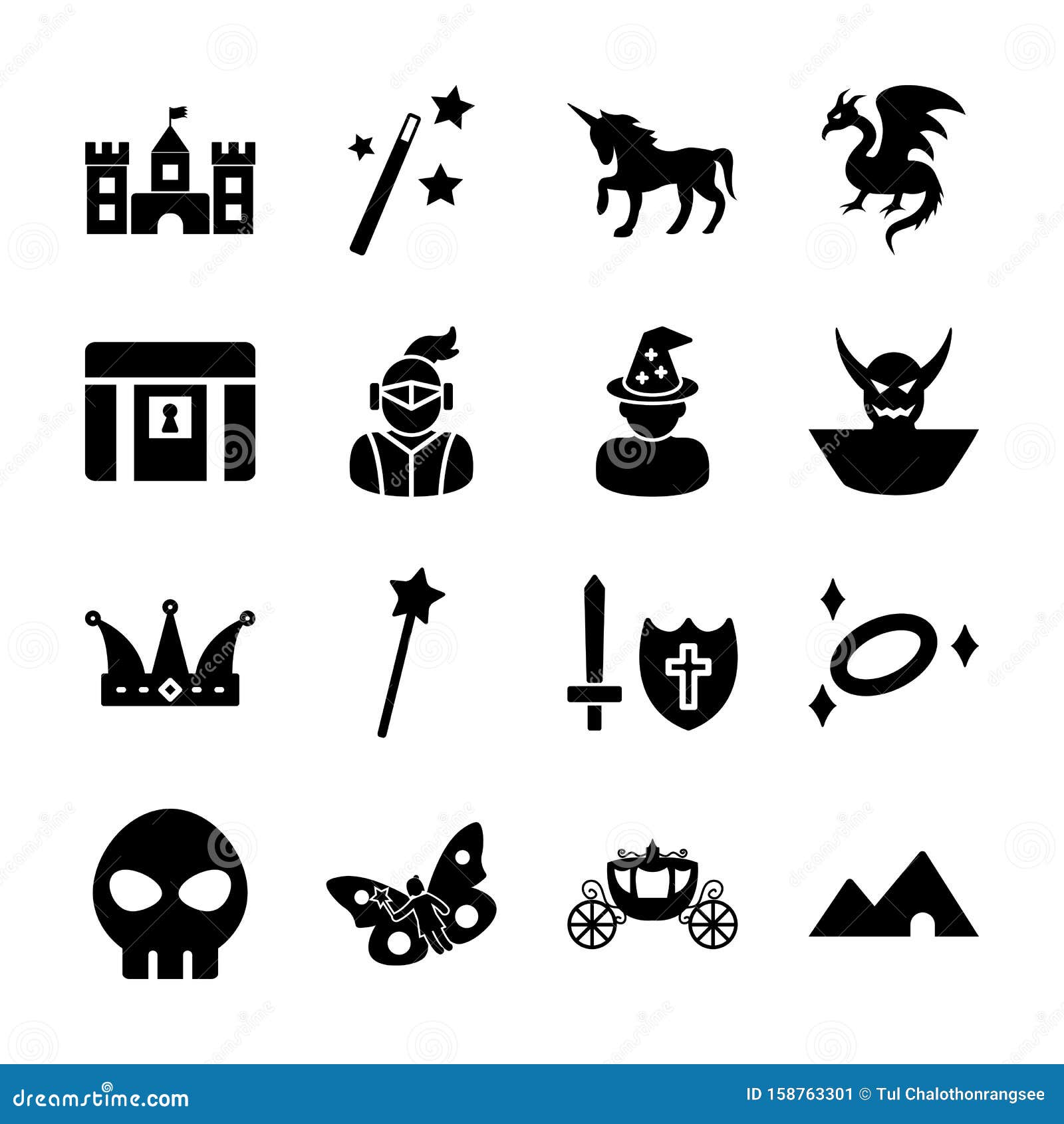 Fantasy solid icon stock vector. Illustration of devil - 158763301