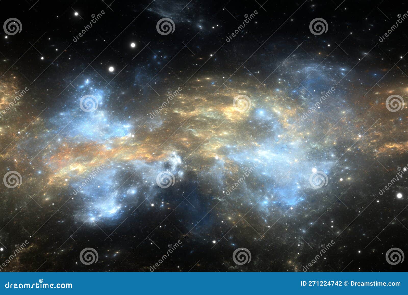 Fantasy Space Nebula. Giant Interstellar Cloud with Stars Stock ...