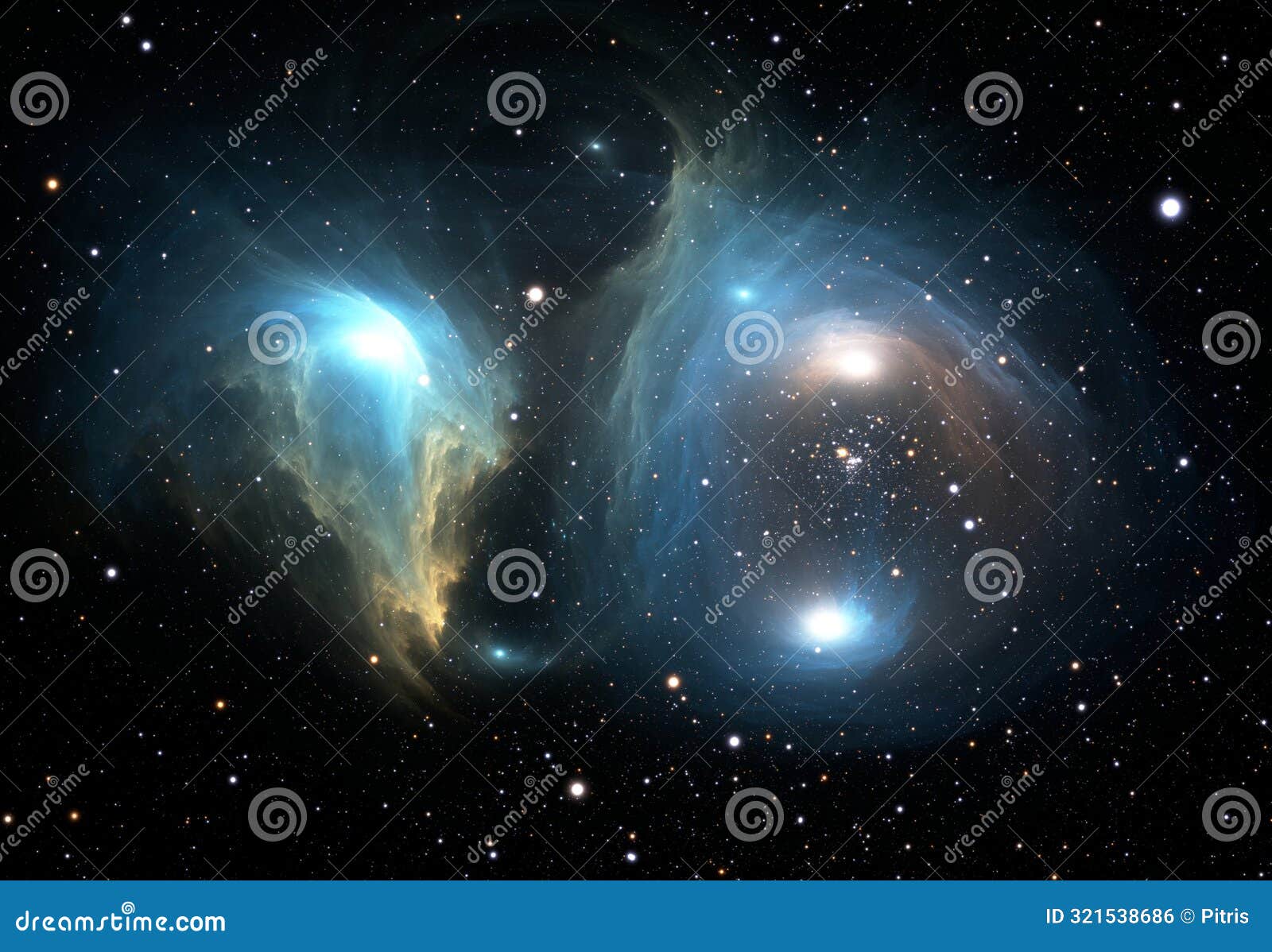 Fantasy Space Nebula. Giant Interstellar Cloud with Stars Stock ...