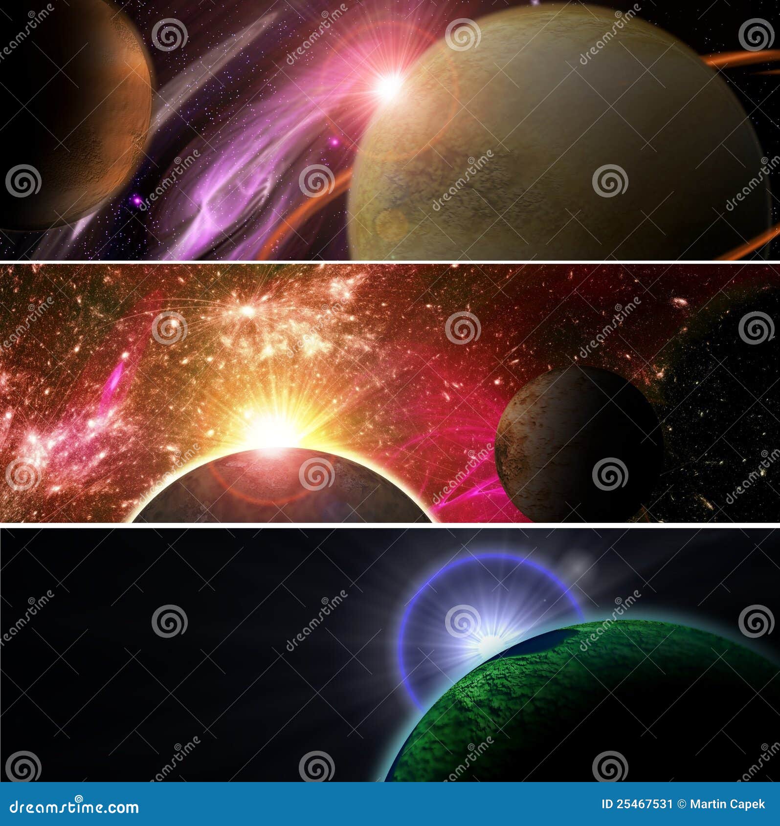 Fantasy space planets stock illustration. Illustration of outer - 25467531