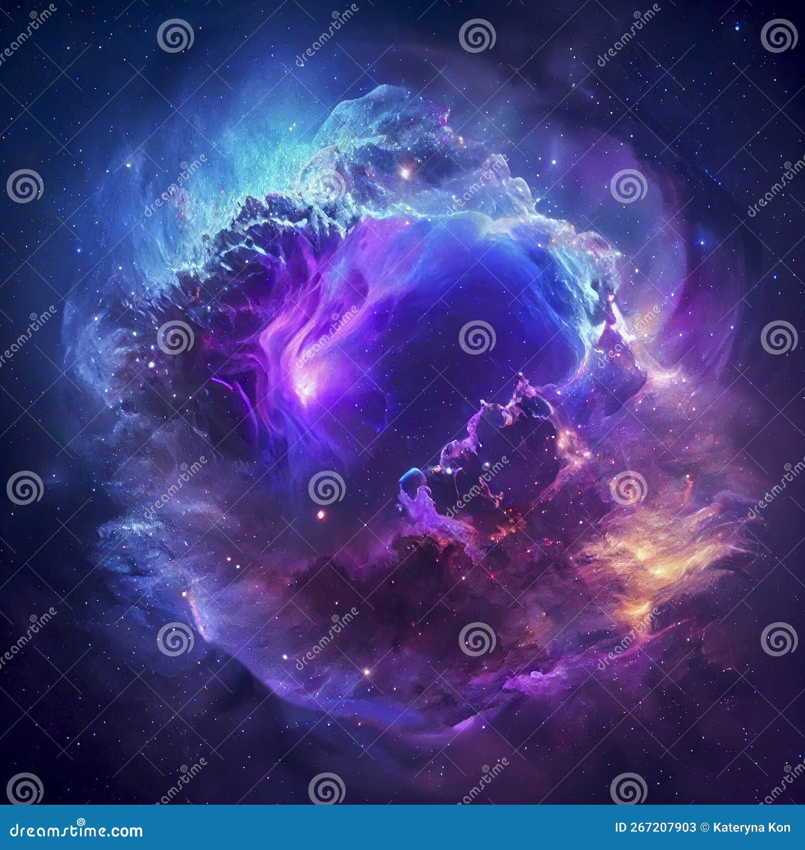 Fantasy Space Sky with Beautiful Stars and Galaxies, Illustration Stock ...