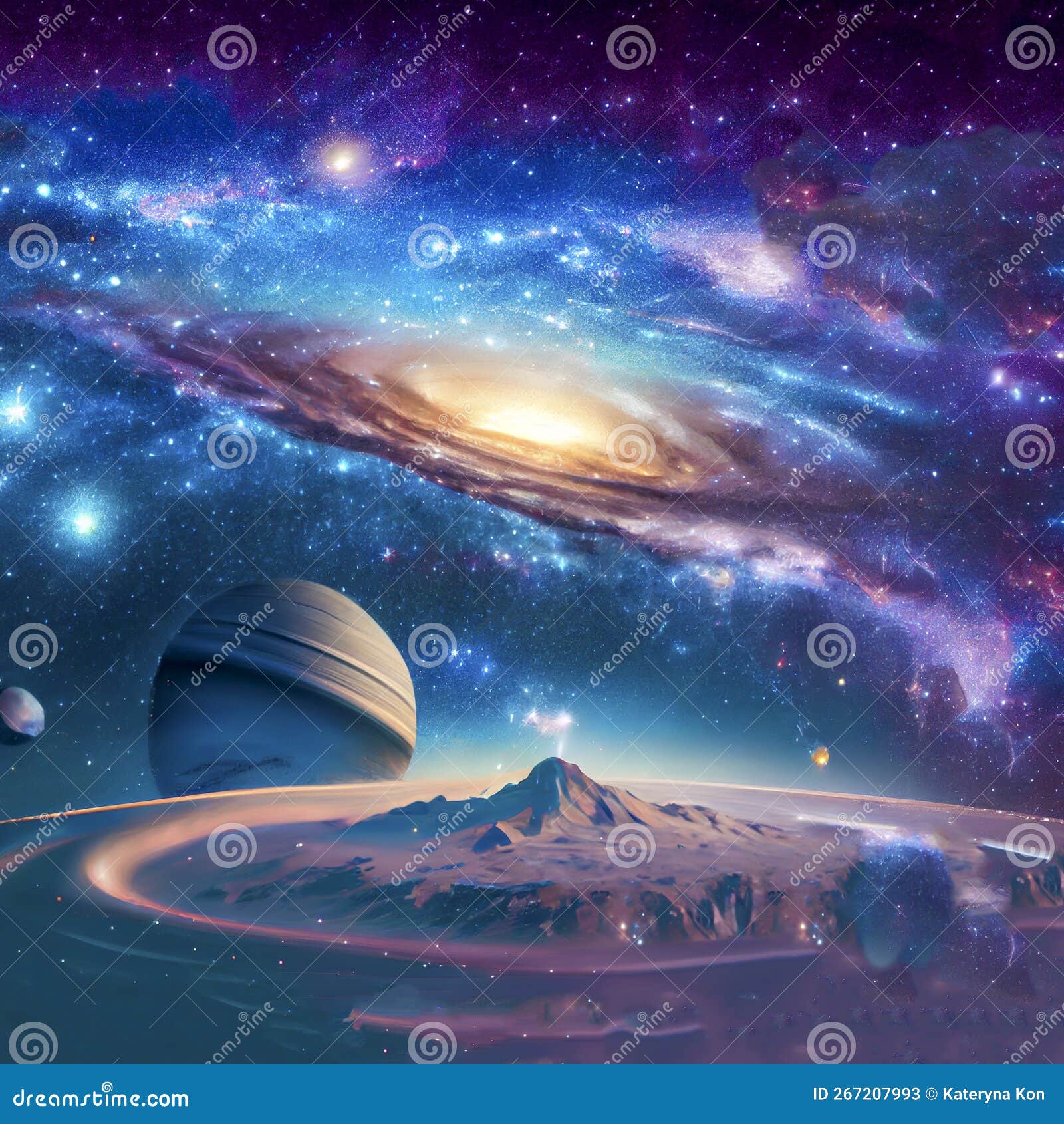 Fantasy Space Sky with Beautiful Stars and Galaxies, Illustration Stock ...