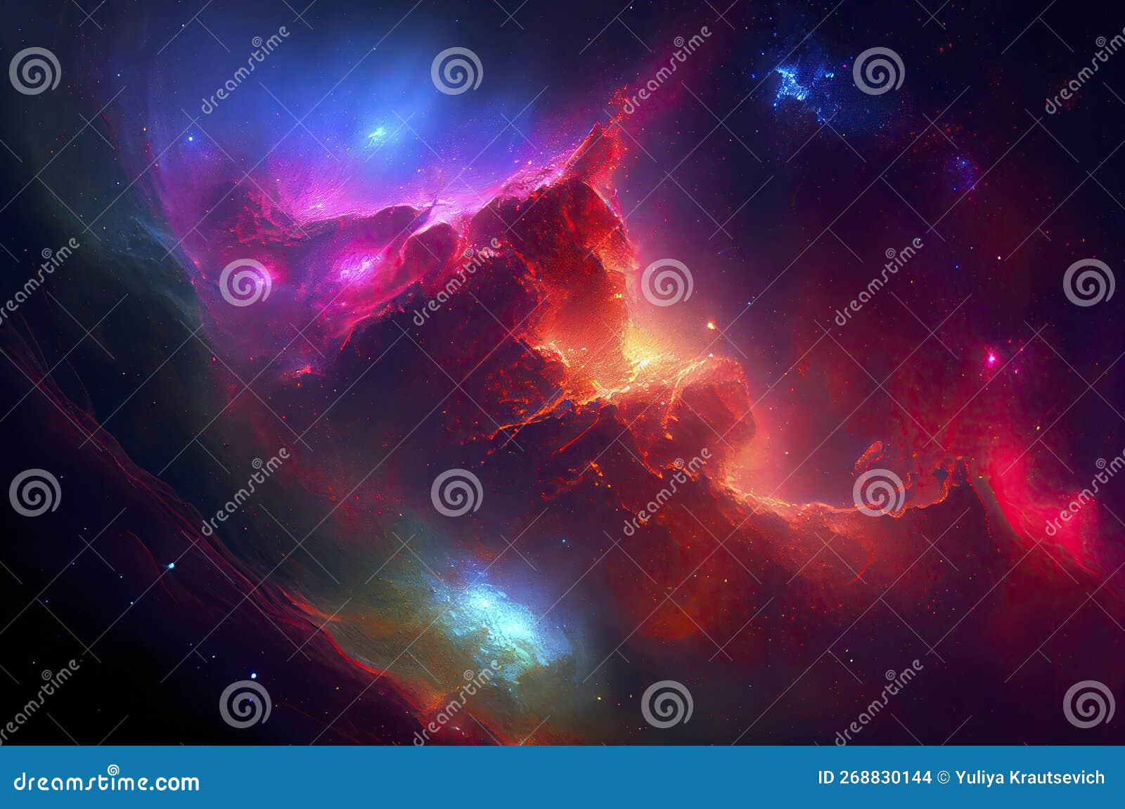 Fantasy Space Sky, Neon Colors, Magical Lights in the Galaxy ...