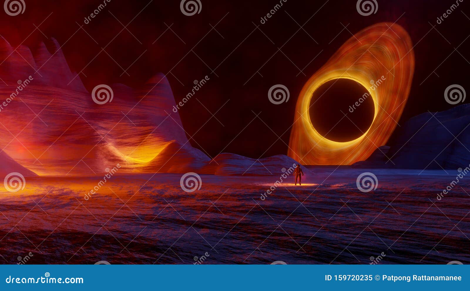 Fantasy Space. Star Gate , Volumetric Lighting. 3d Render Stock ...