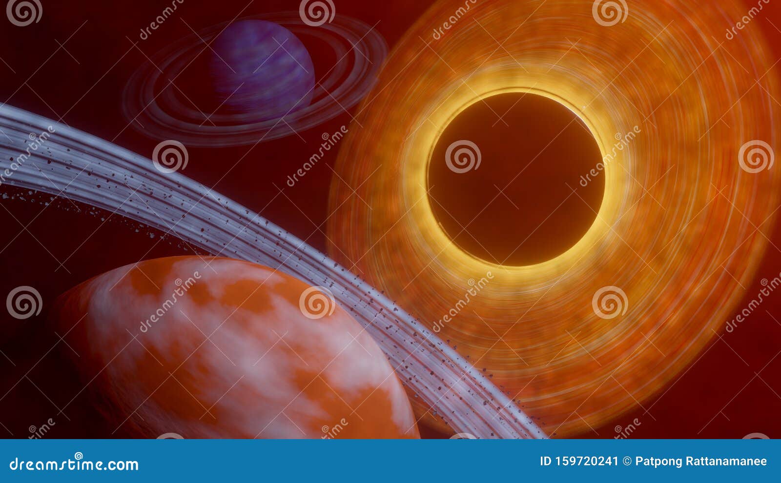 Fantasy Space. Star Gate , Volumetric Lighting. 3d Render Stock ...