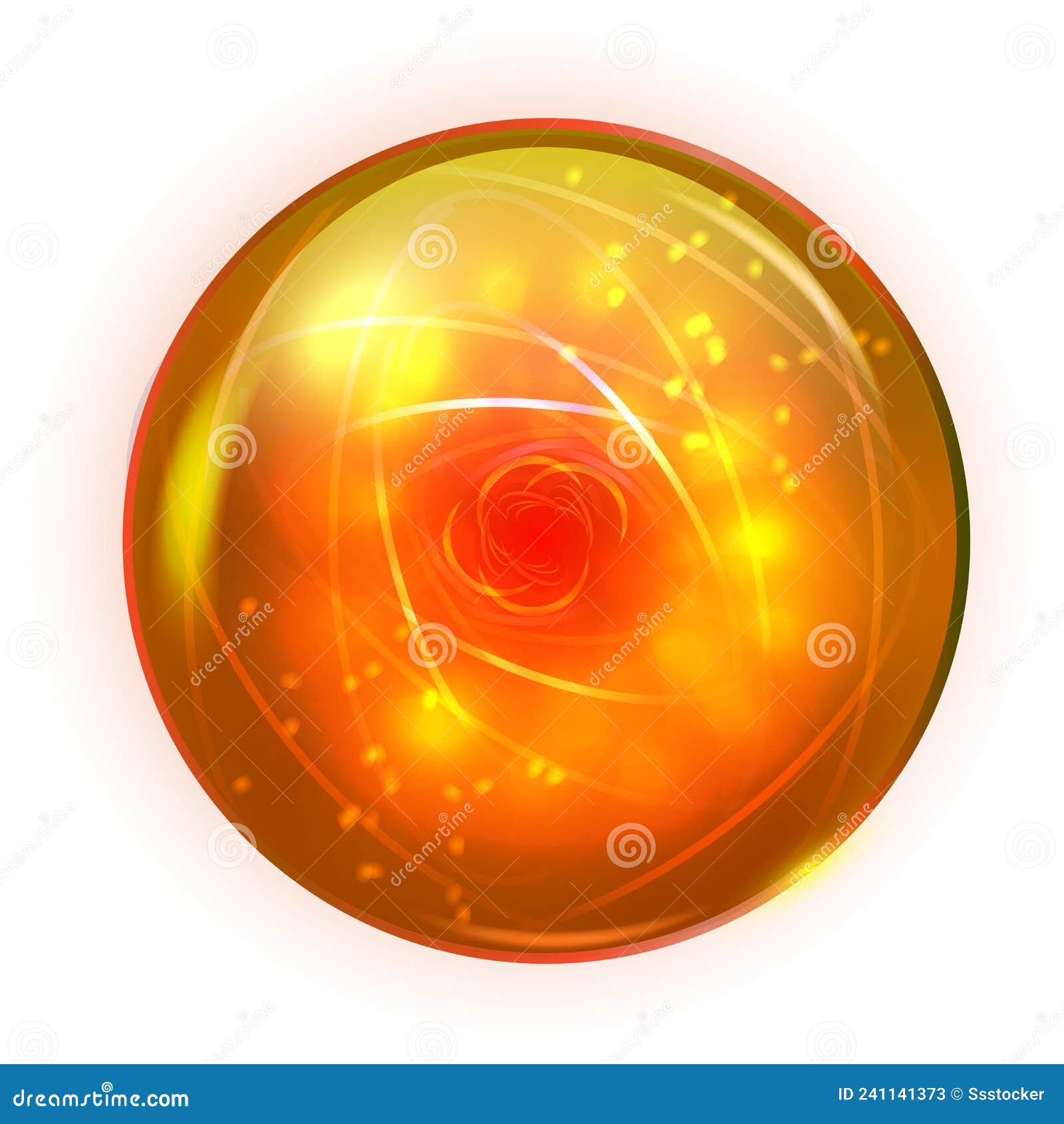 Fantasy Sphere with Golden Glow Effect. Magic Ball Stock Vector ...
