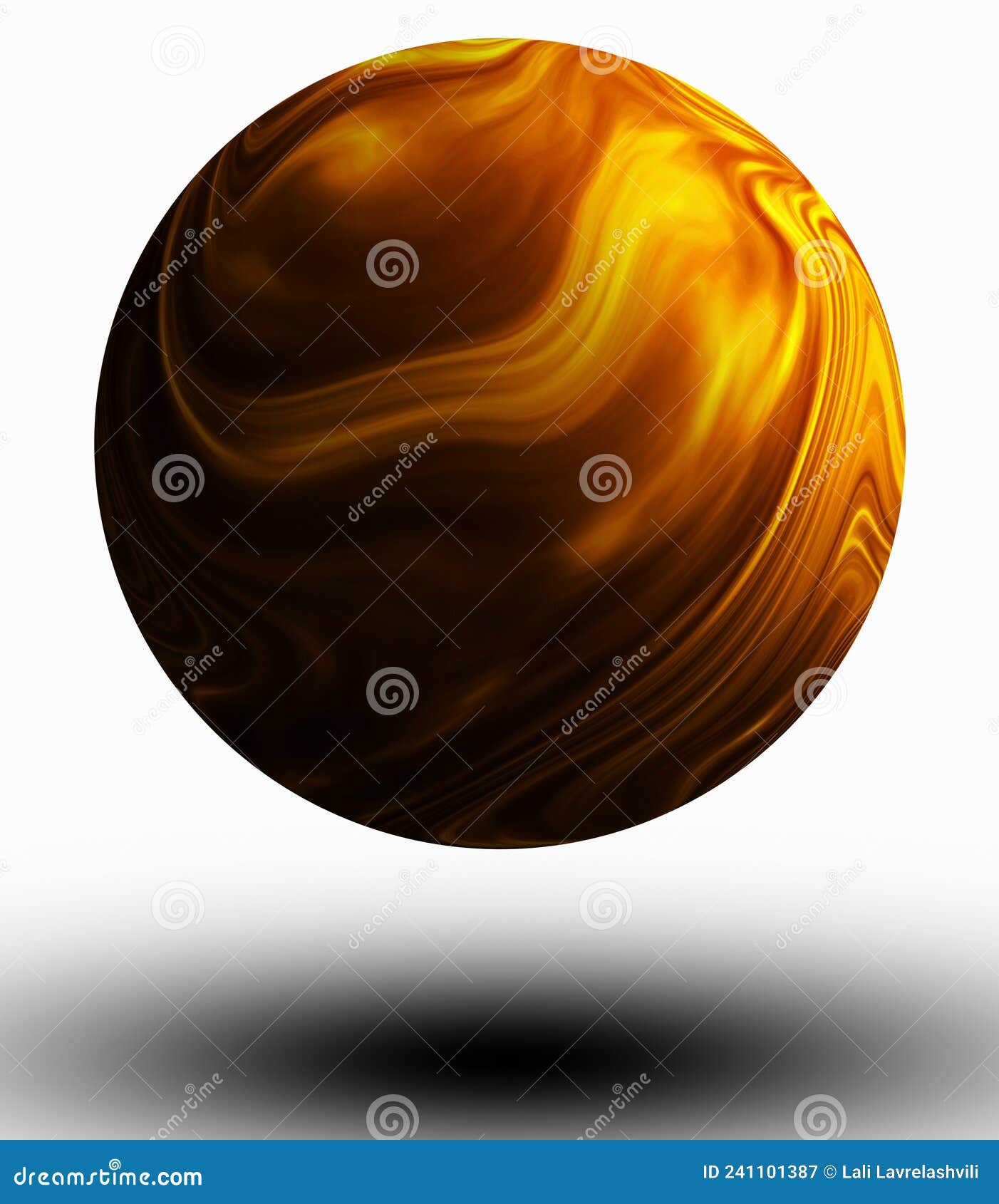 Fantasy Sphere or Planet Isolated on White Background. 3d Illustration ...