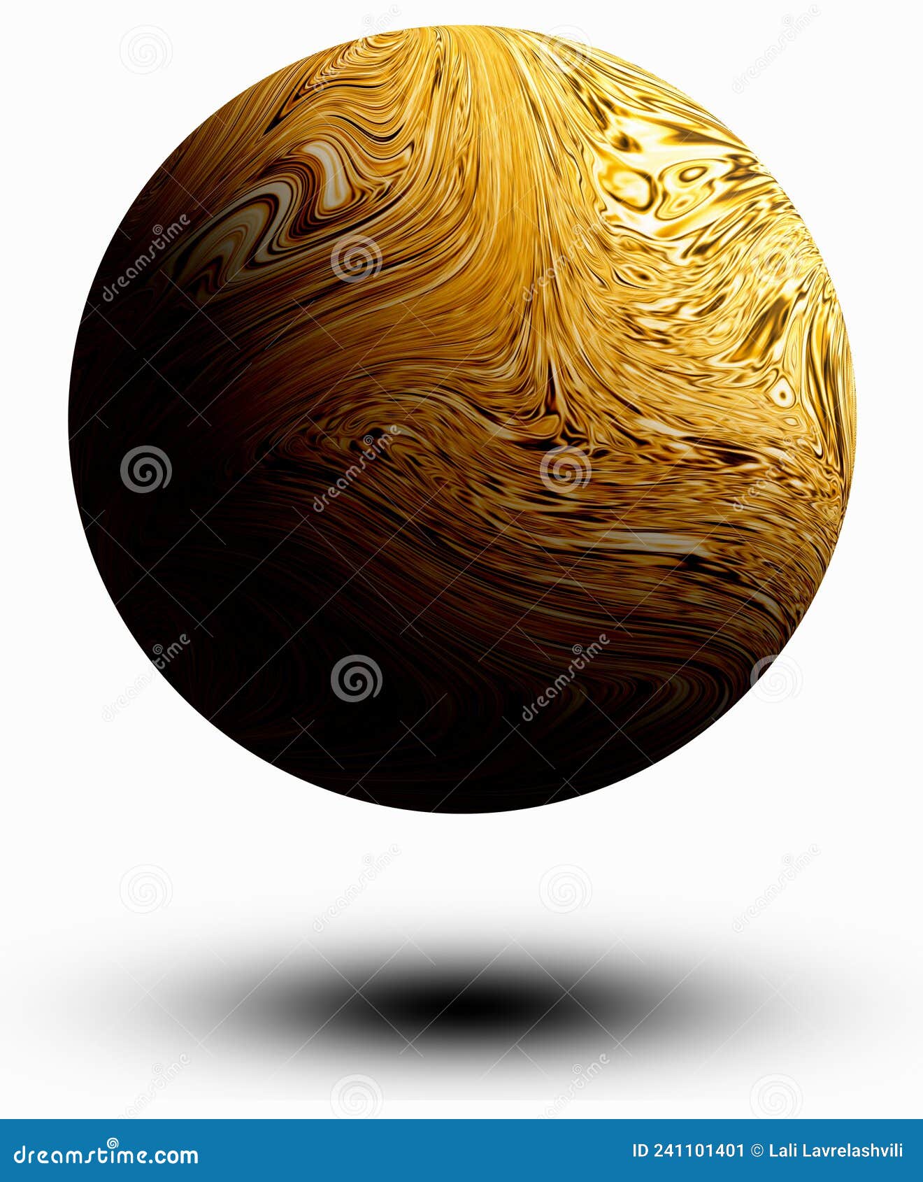 Fantasy Sphere or Planet Isolated on White Background. 3d Illustration ...