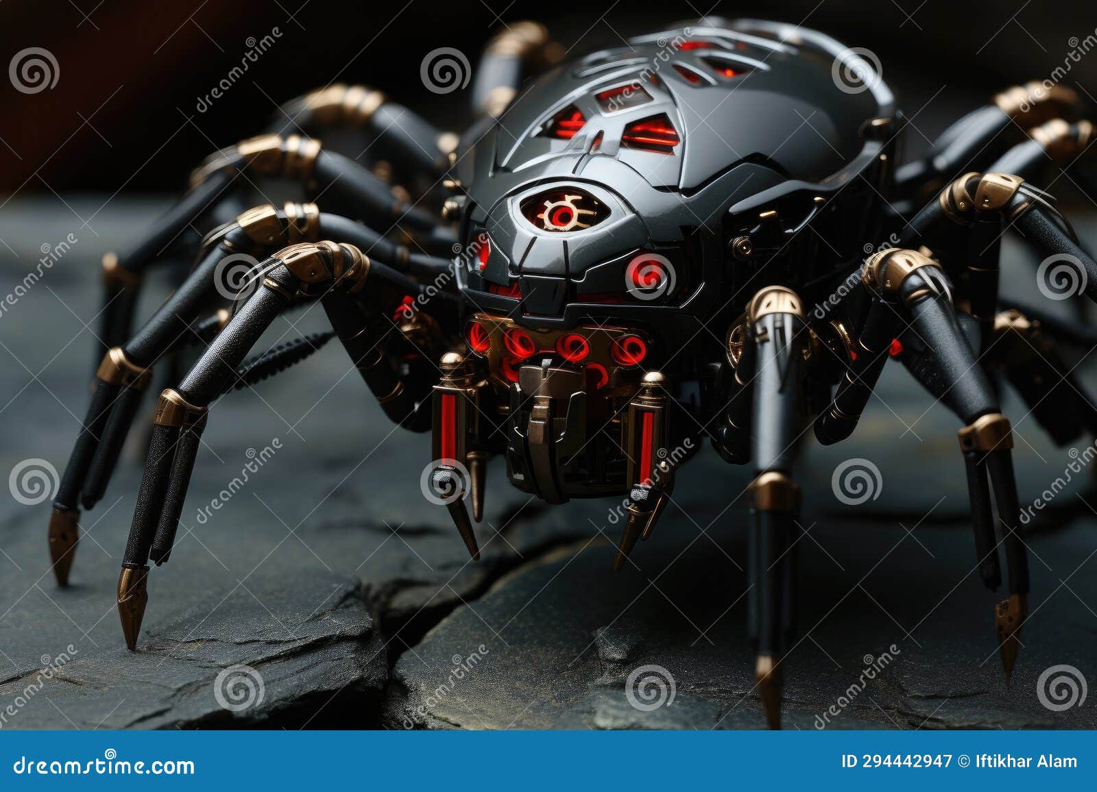 Fantasy Spider With Shadow On The Floor - Sideview From Left On White ...