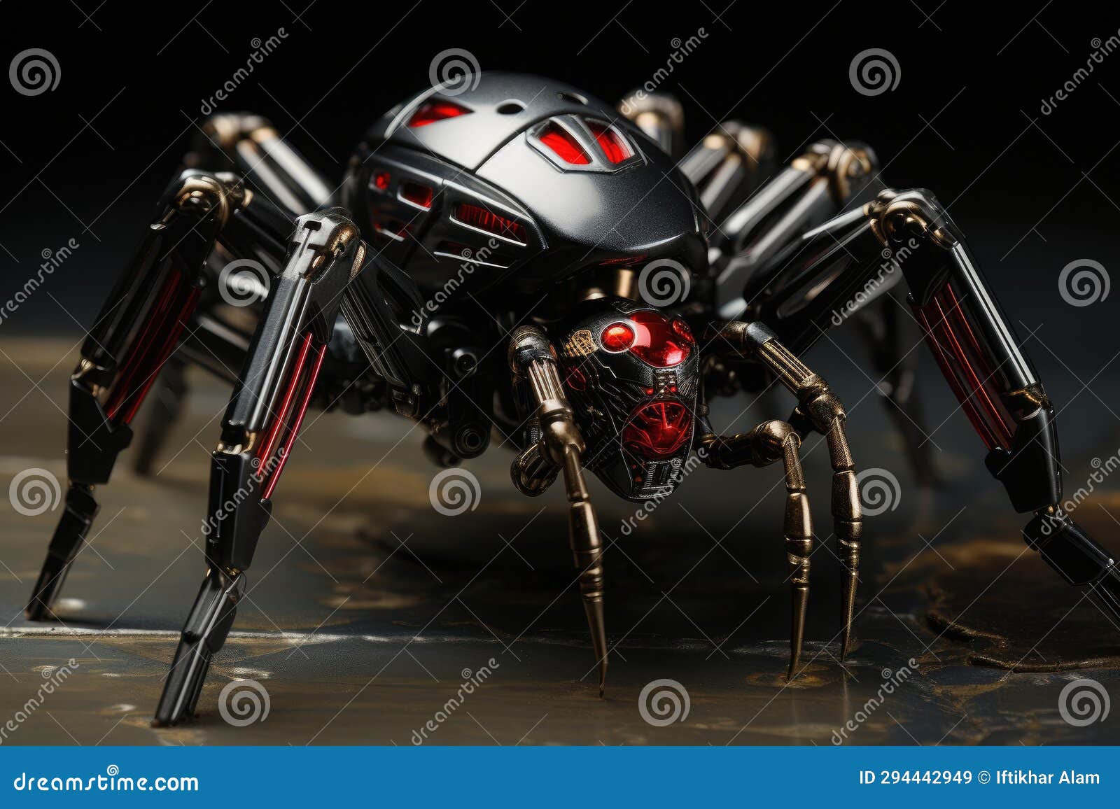 Fantasy Spider With Shadow On The Floor - Sideview From Left On White ...